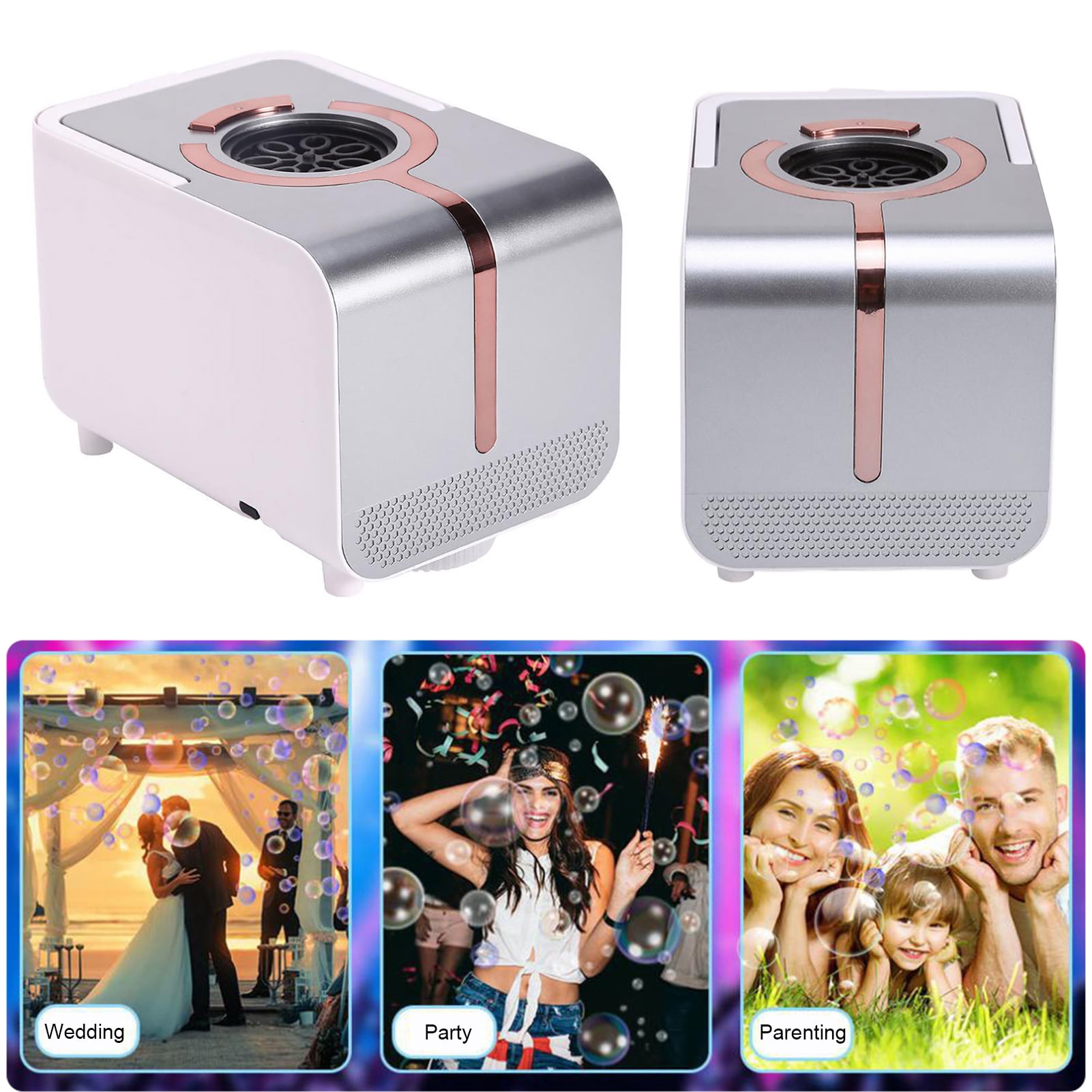 Ettsollp Bubble Machine Electric Bubble Blower with LED Light Easy to ...