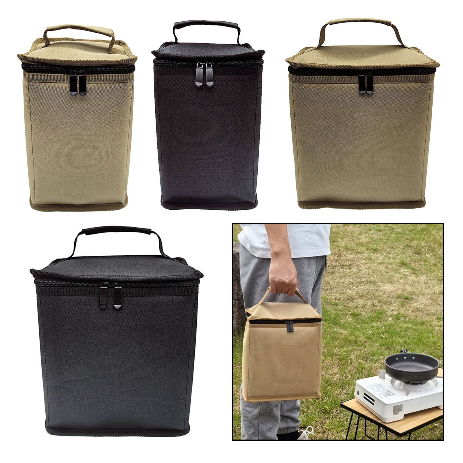 Ettsollp Camping Lantern Gas Tank Storage Bag with Zipper Soft Lining ...