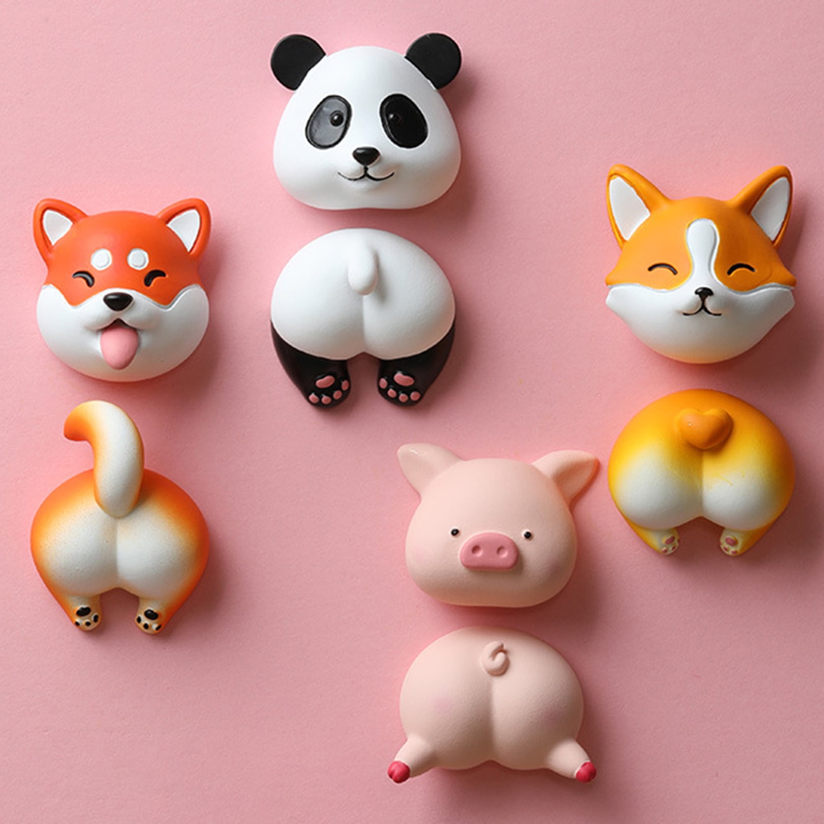 Ettsollp Cartoon Animal Refrigerator Magnet with Detachable Head Body ...