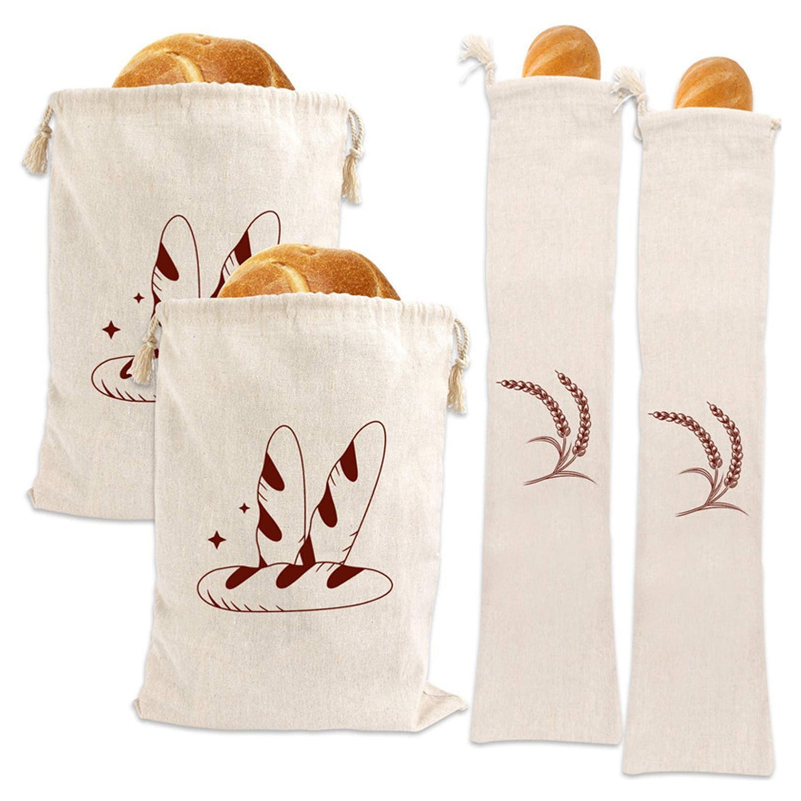 Ettsollp Drawstring Bread Bag Reusable Linen Bread Storage Bag Homemade ...