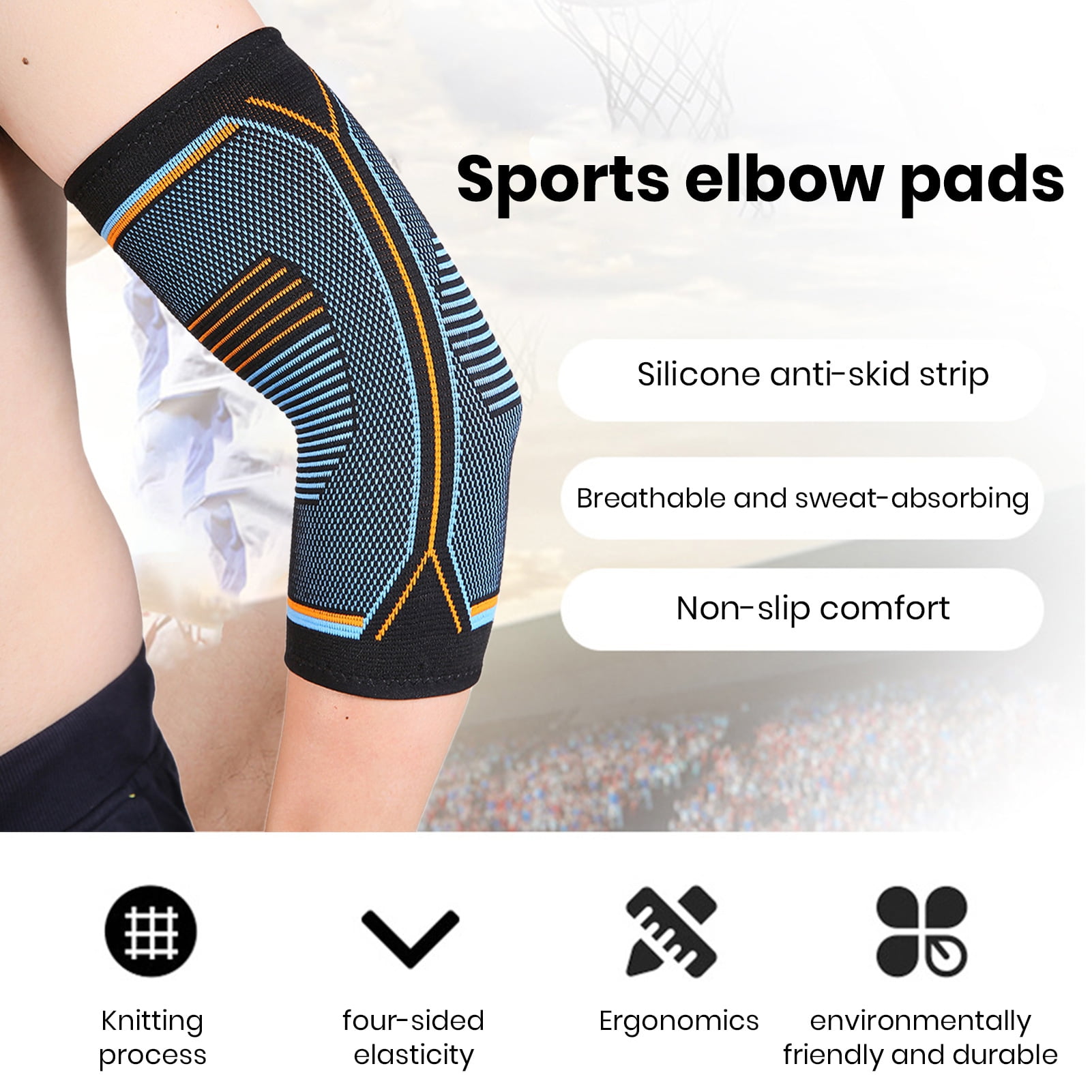 Ettsollp Elbow Brace Compression Support Sleeve Super Soft Elastic ...