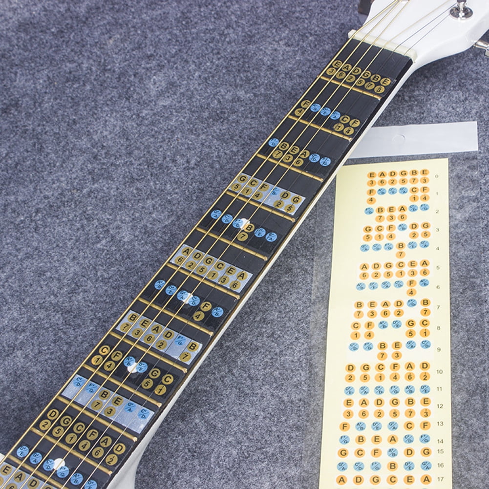 Ettsollp Electric Guitar Fretboard Note Decals Fingerboard Frets Map ...