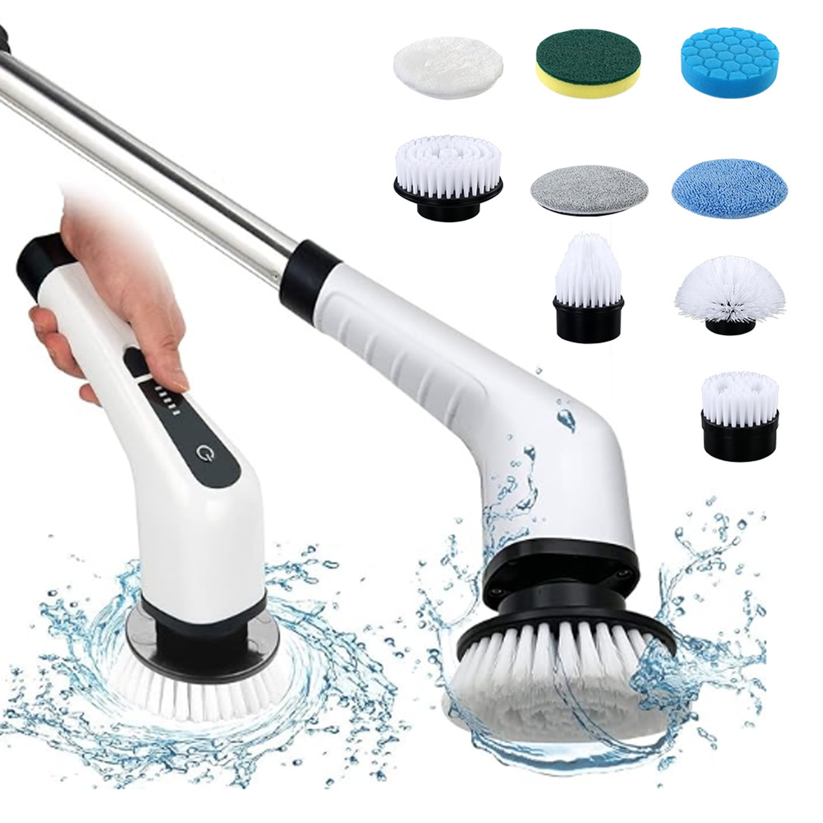 Ettsollp Electric Spin Brush Shower Scrubber with Long Handle IPX7 ...