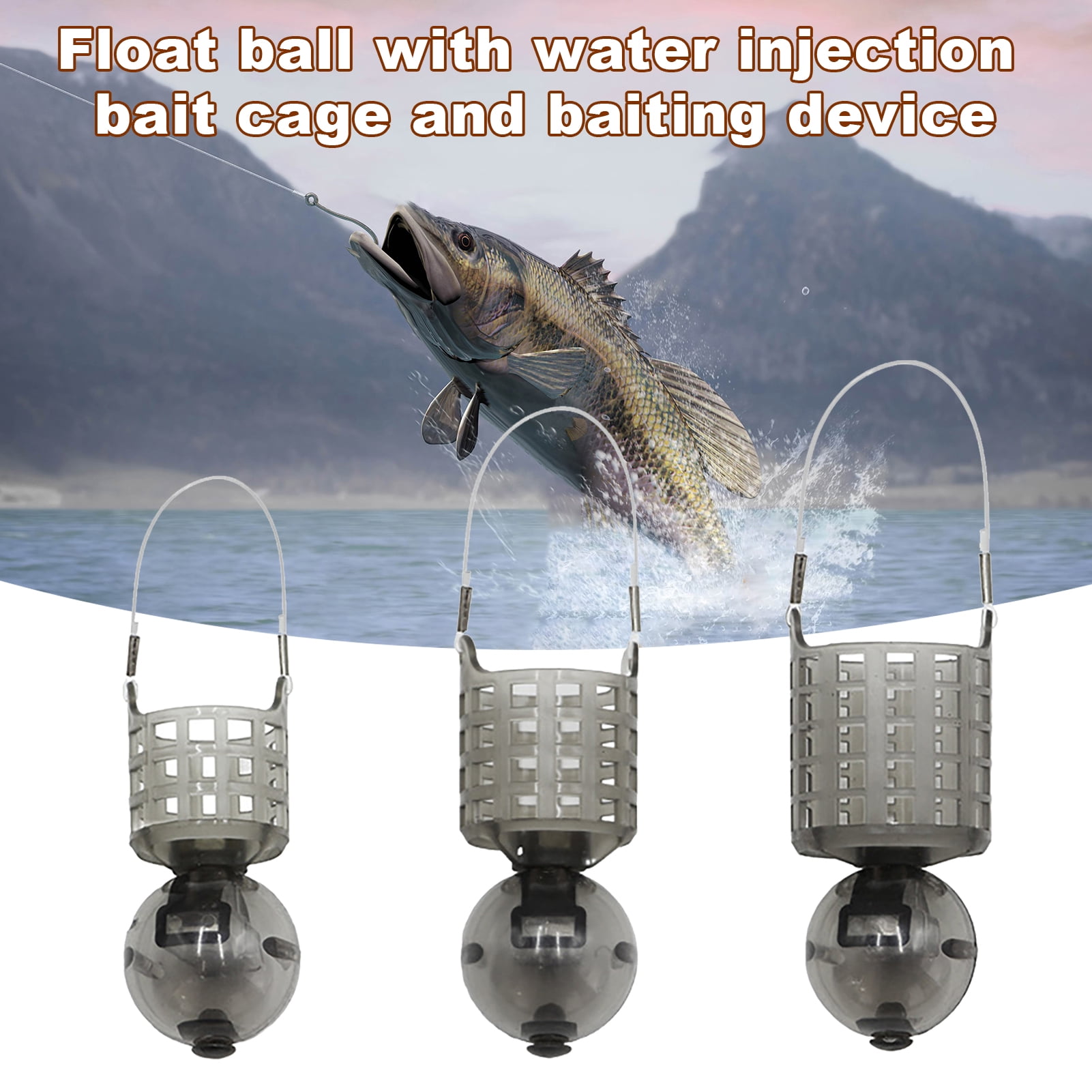 Ettsollp Fish Feeder Basket Fishing Bait Trap Cage Coarse Lure Feeder ...