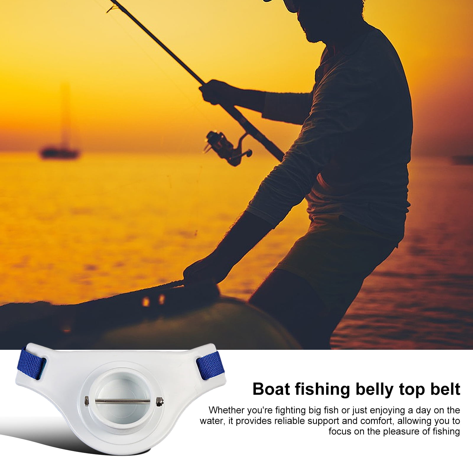 Ettsollp Fishing Rod Holder Waist Belt Adjustable EVA Padded Offshore ...