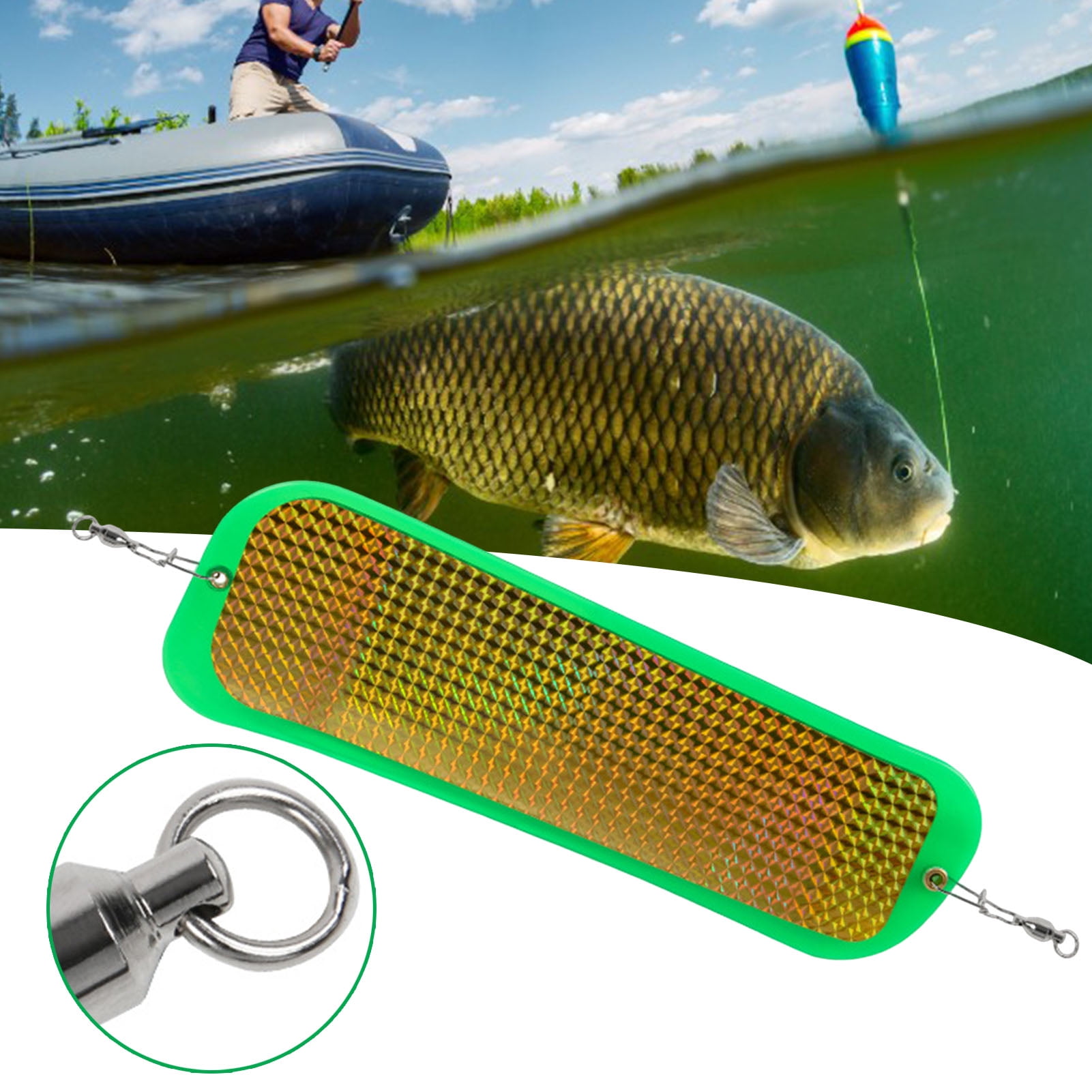 Ettsollp Fishing Spot Reflective Flasher for Trolling Salmon Trout ...