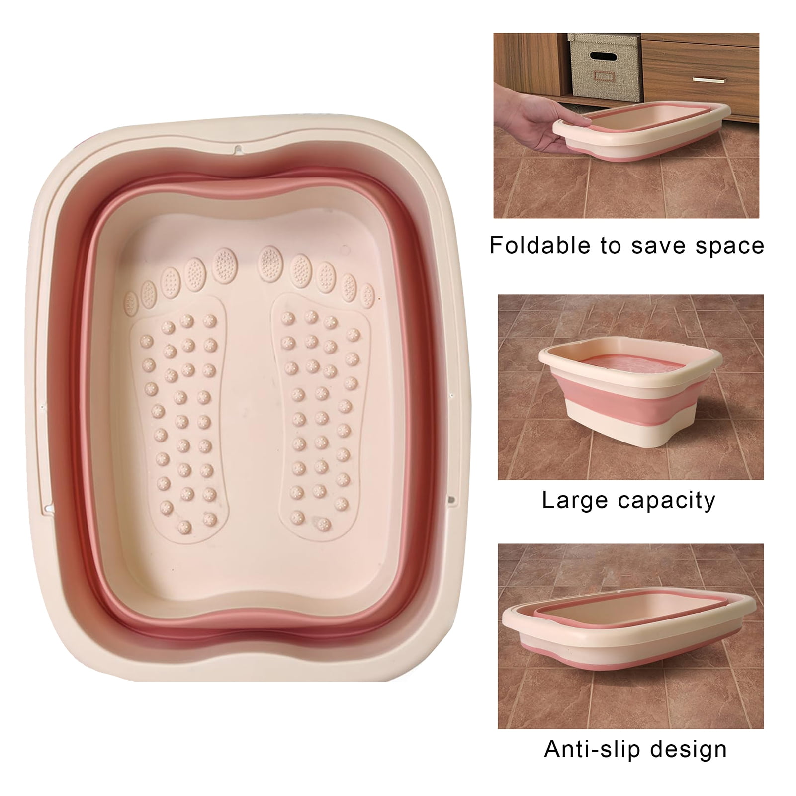 Ettsollp Foldable Wash Basin Plastic Portable Pool Foot Bath Basin ...