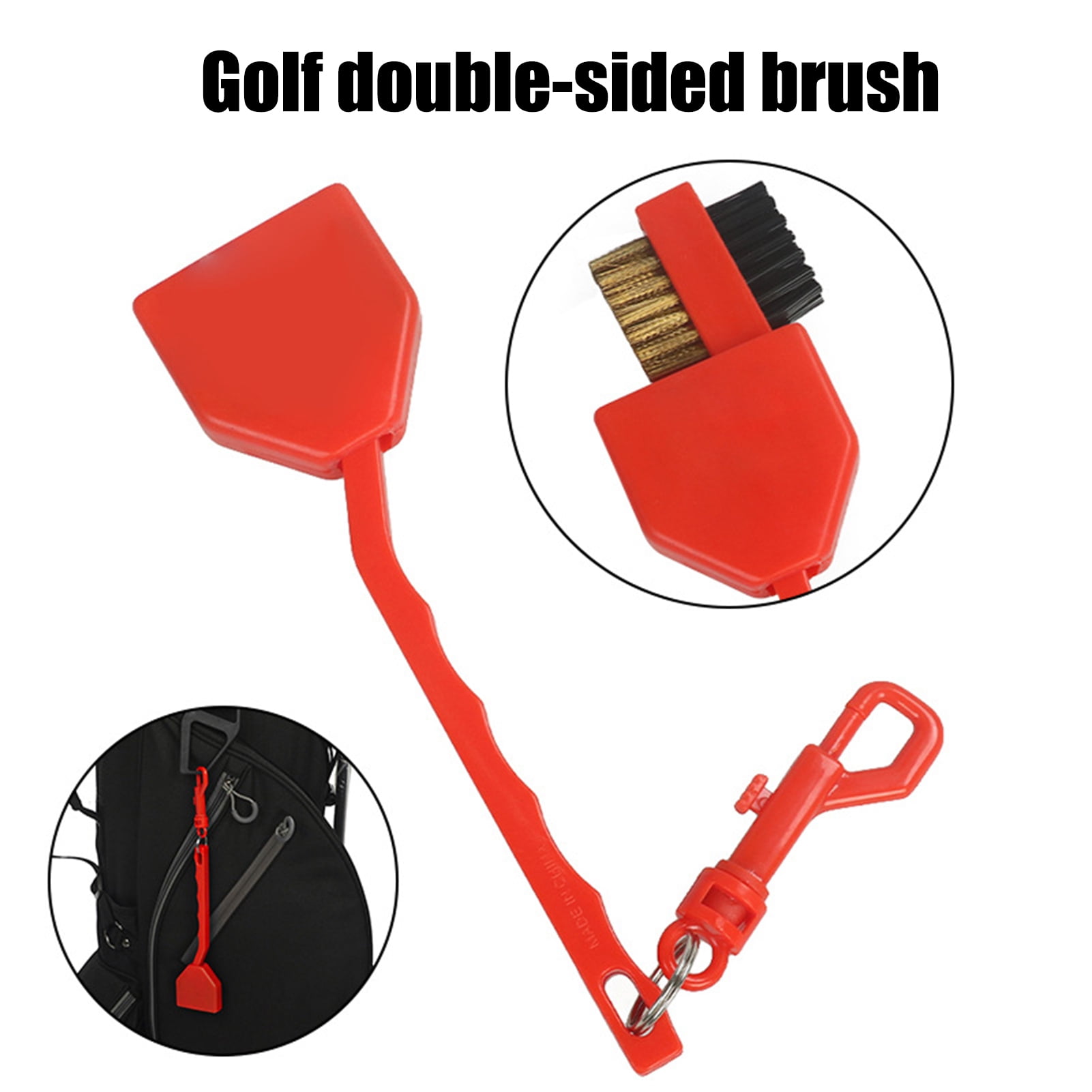 Ettsollp Golf Dual Brush Cleaner with Retractable Cover Golf Club ...