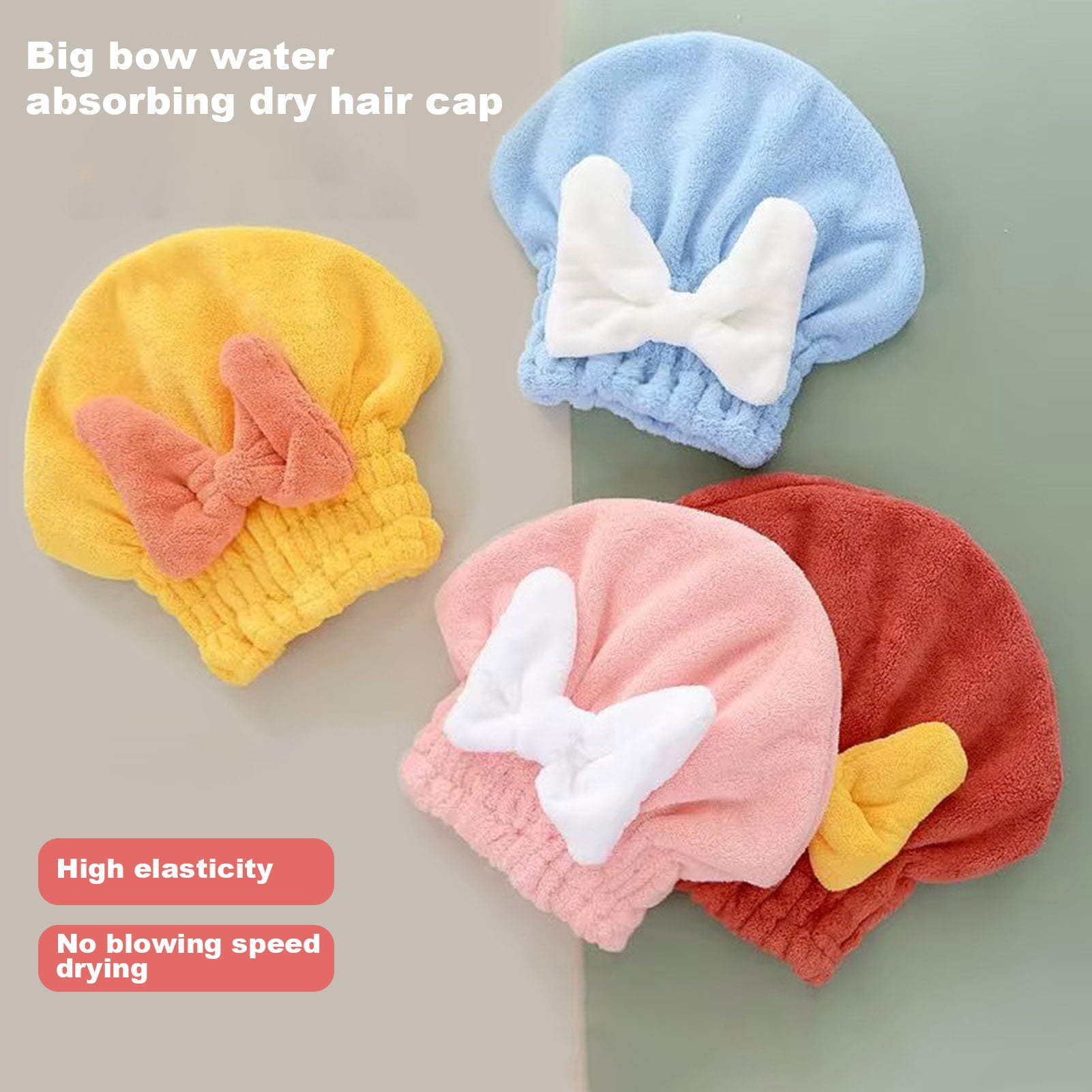 Ettsollp Hair Drying Hat with Elastic Band Super Absorbent Quickly Dry ...