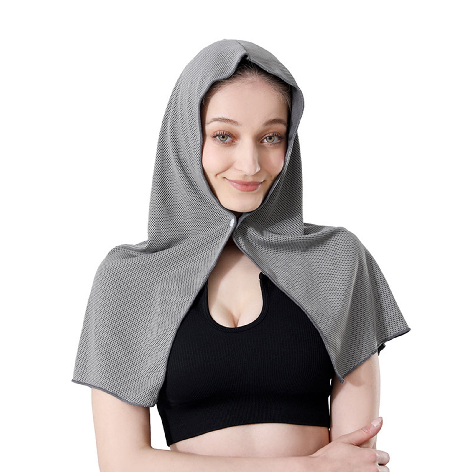 Ettsollp Hooded Towel Cooling Towel U-shaped Hoodie Beach Camping Gym ...