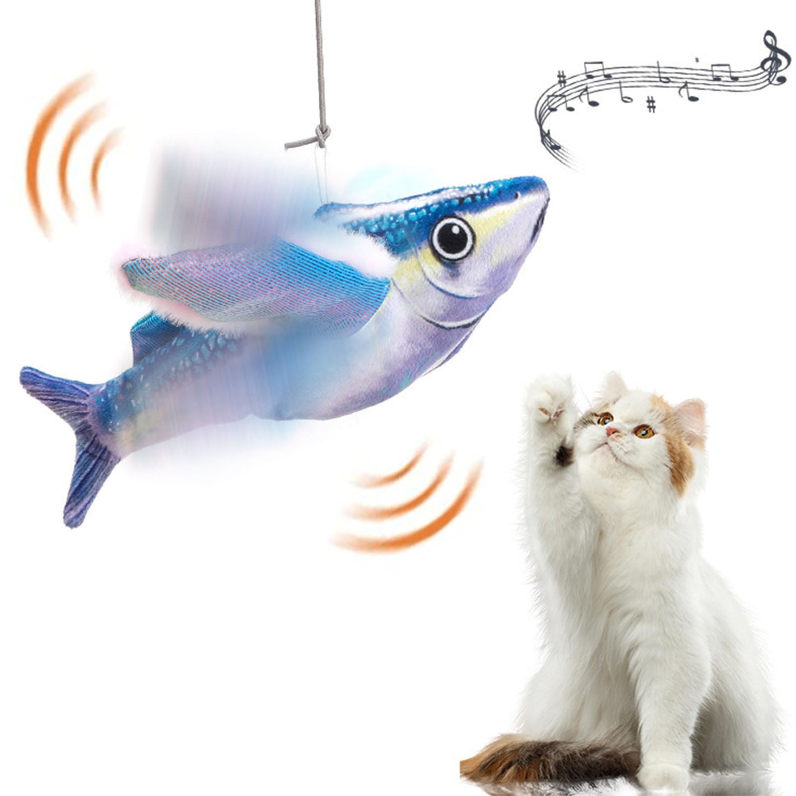 Ettsollp Interactive Flapping Wings Fish Cat Toy Hanging Flying Fish ...
