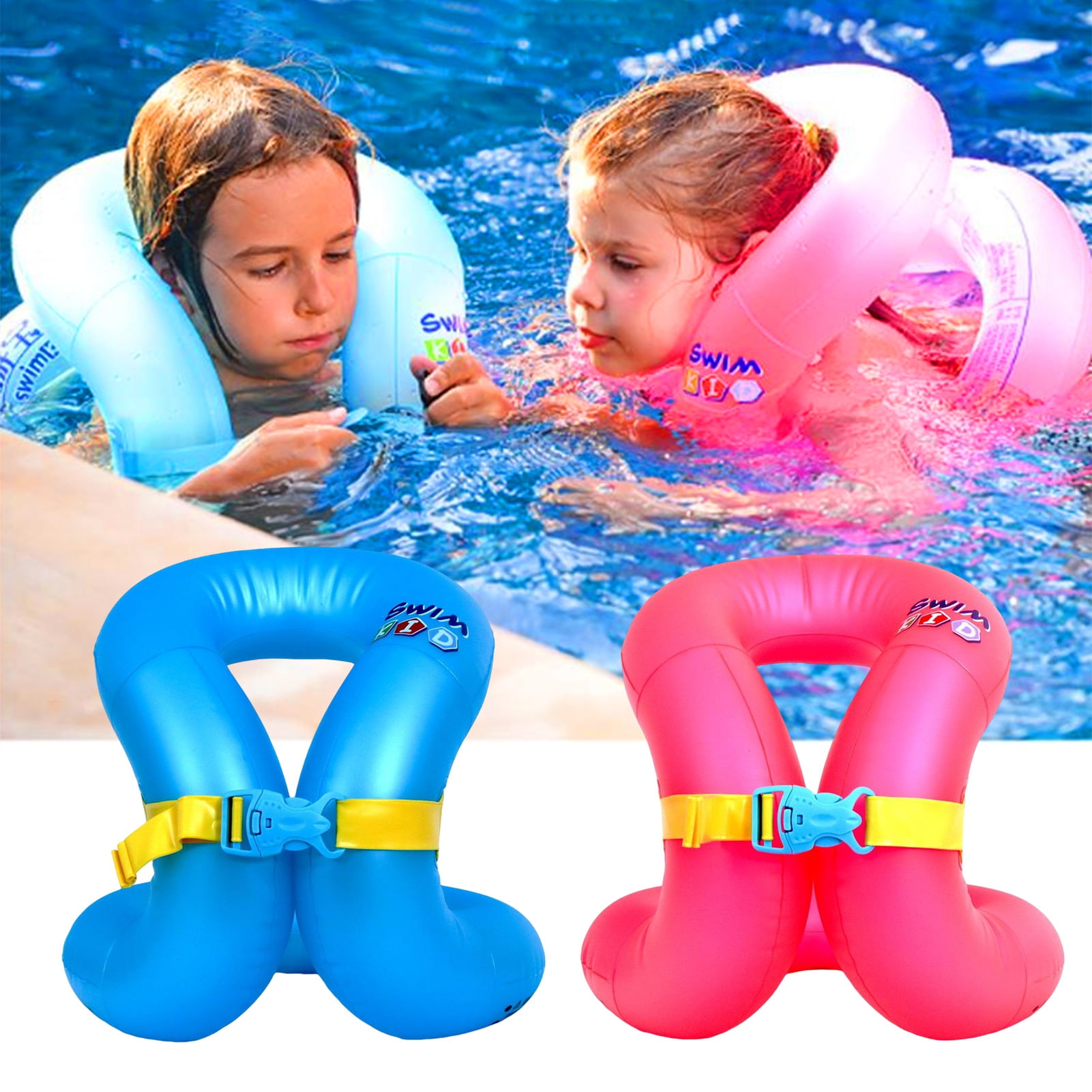 Ettsollp Kids Inflatable Swim Vest Portable Boys Girls Pool Float Life ...