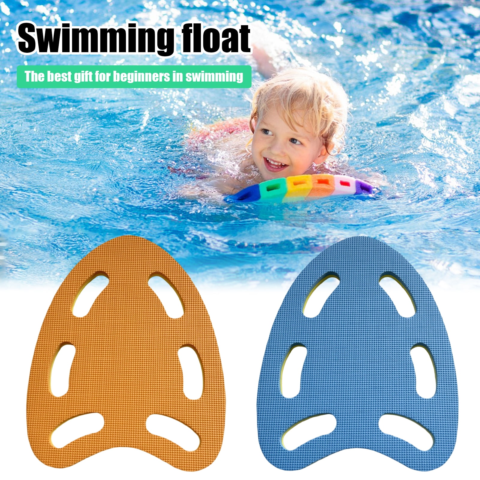Ettsollp Kids Swimming Kickboard Swim Training Aid Pool Floating Board with 6 Handrail Holes ...