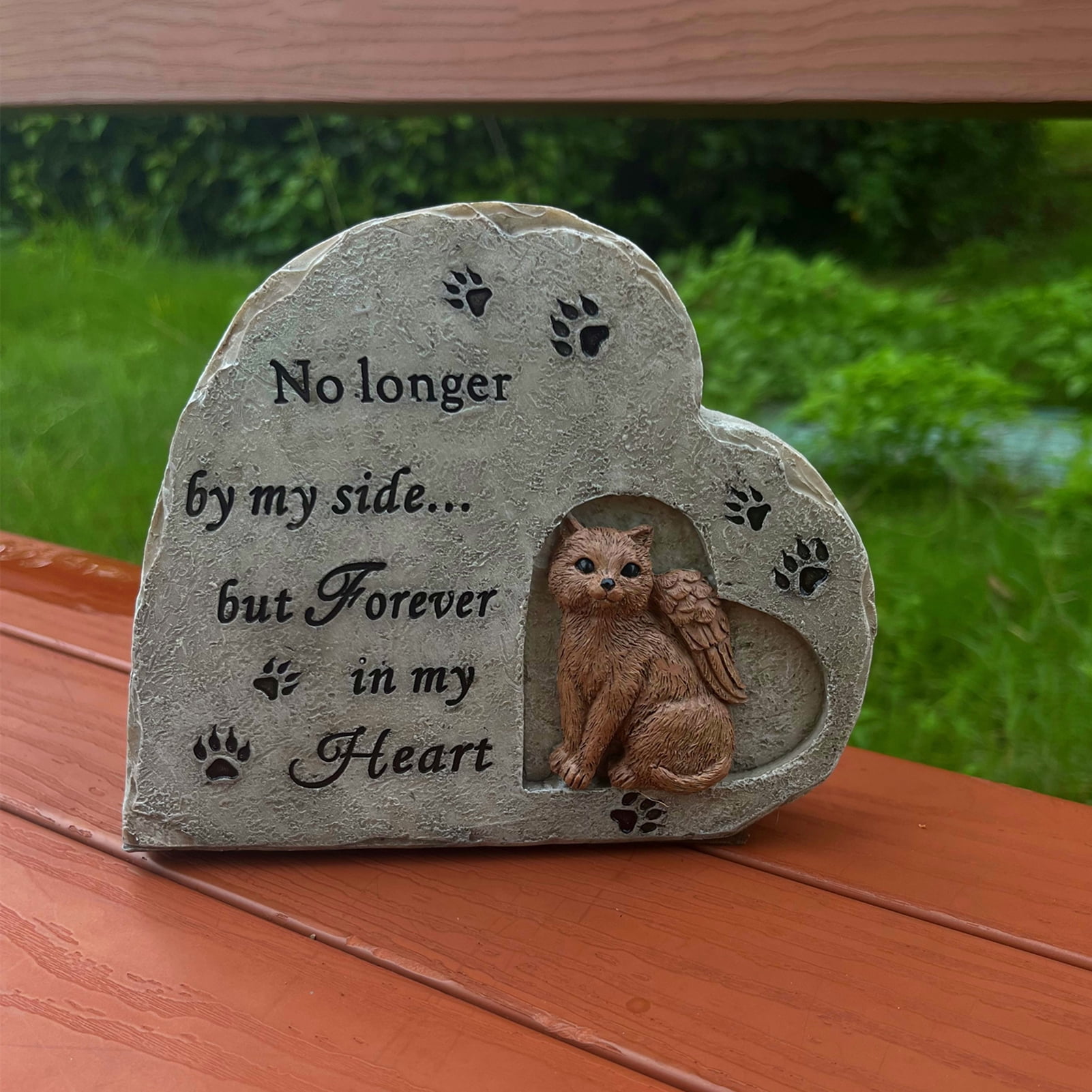 Ettsollp Kitten Memorial Stone Garden Decor Cat Headstone Outdoor Cat ...