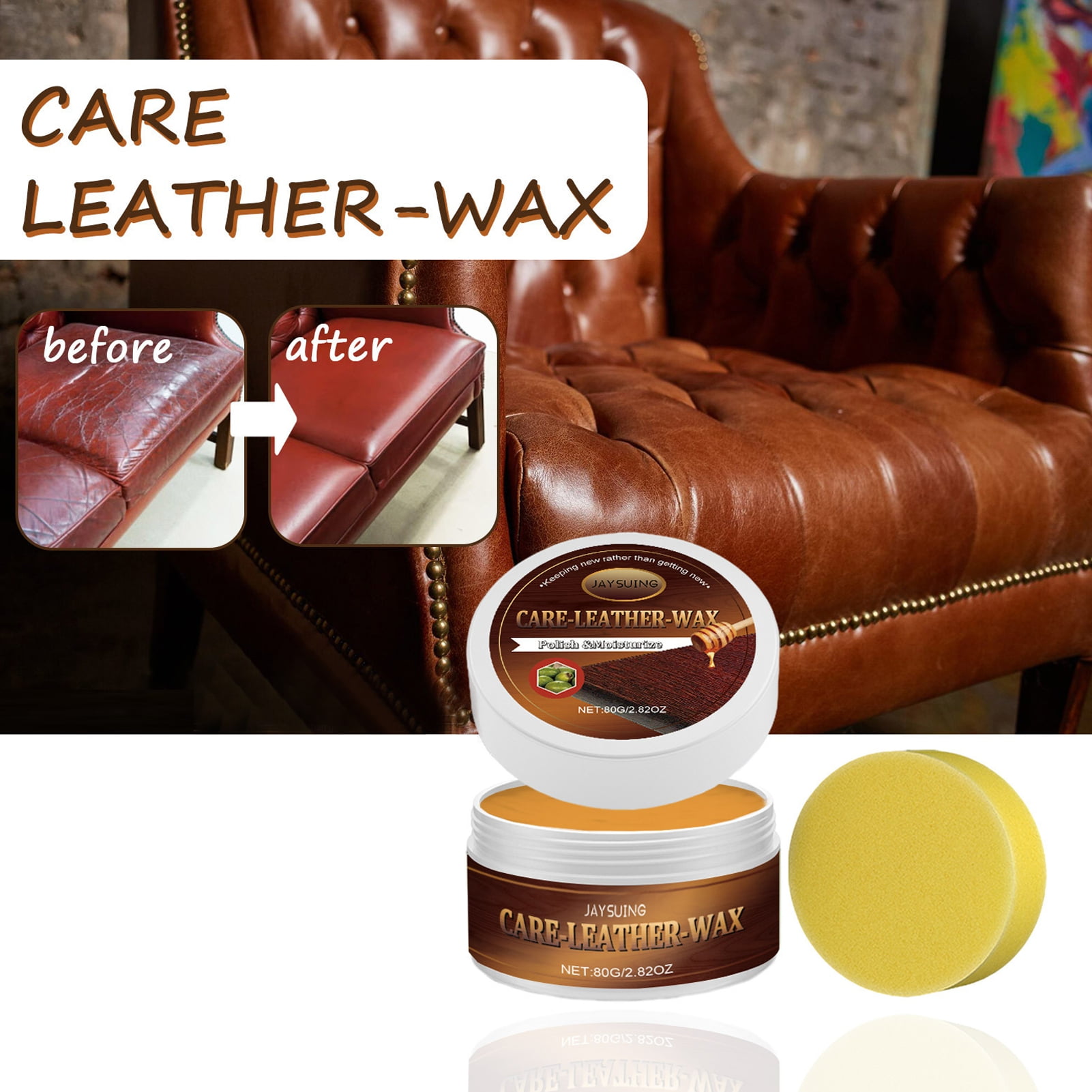 Ettsollp Leather Scratch Repair Balm with Cleaning Sponge Eco-friendly ...