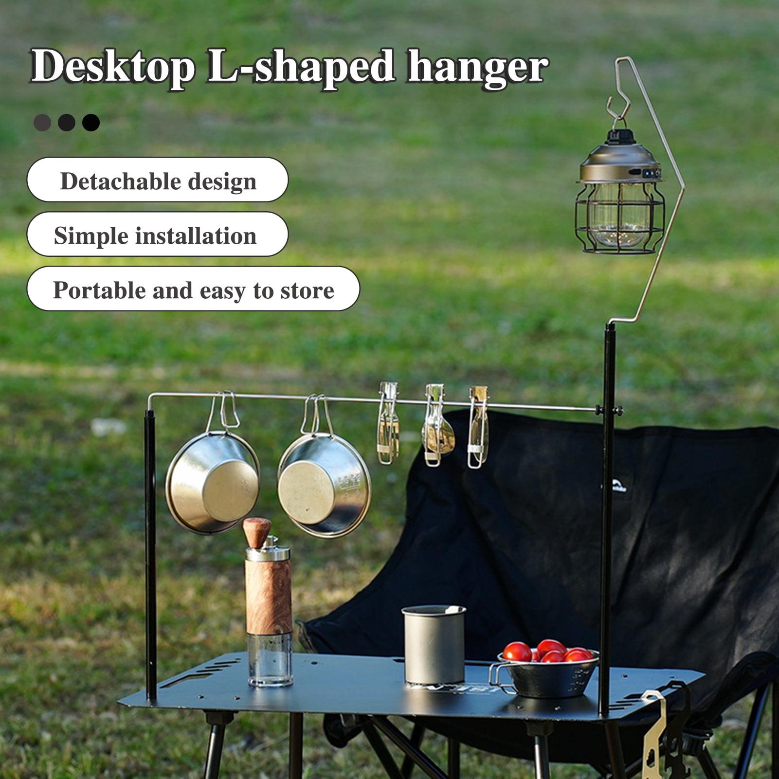 Ettsollp Outdoor Table Light Stand with Crossbar Holder Heavy Duty ...