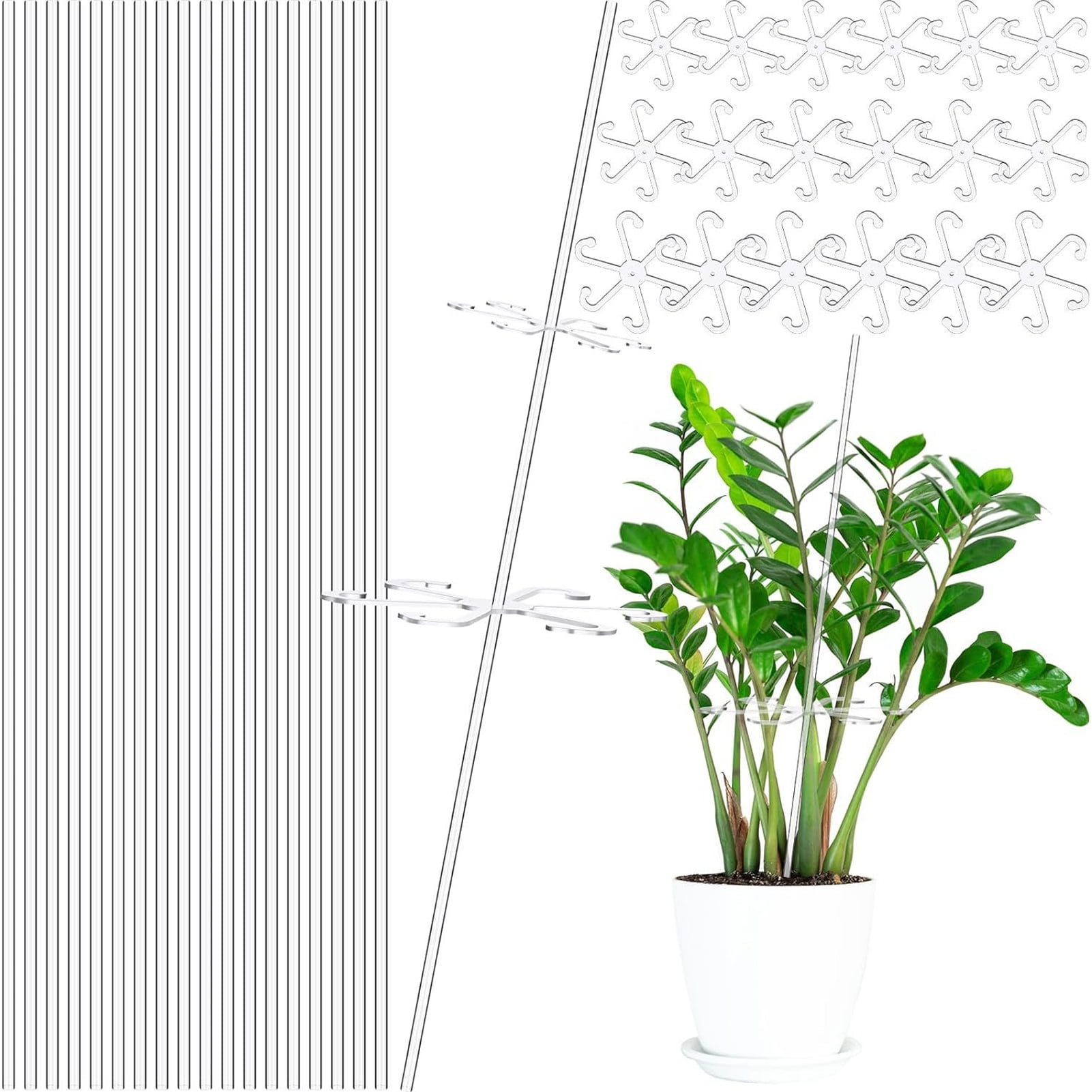 Ettsollp Plant Support Stakes Set 16 Inches Garden Single Stem Plant ...