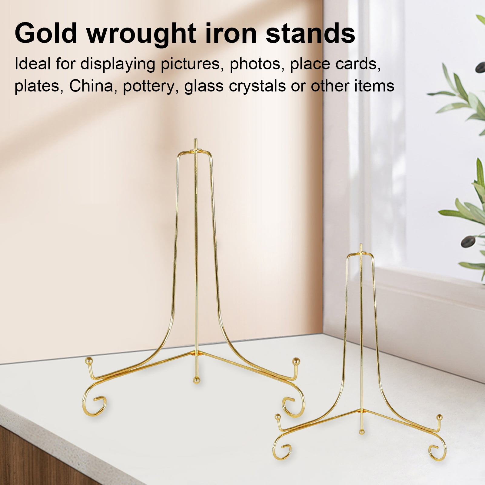 Ettsollp Plate Display Stand Gold Iron Picture Frame Holder Small ...