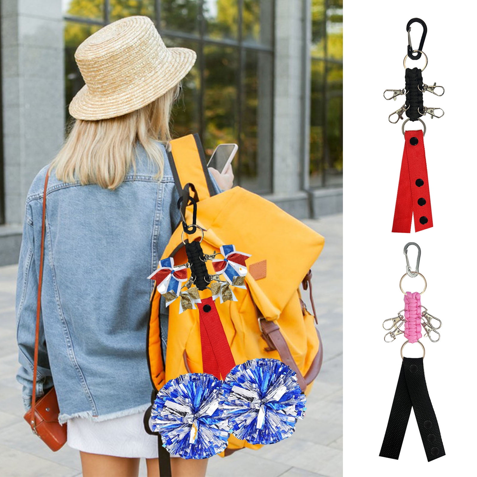 Ettsollp Pom Pom Holder Cheer Bow Holder Cheerleading Backpack Straps ...