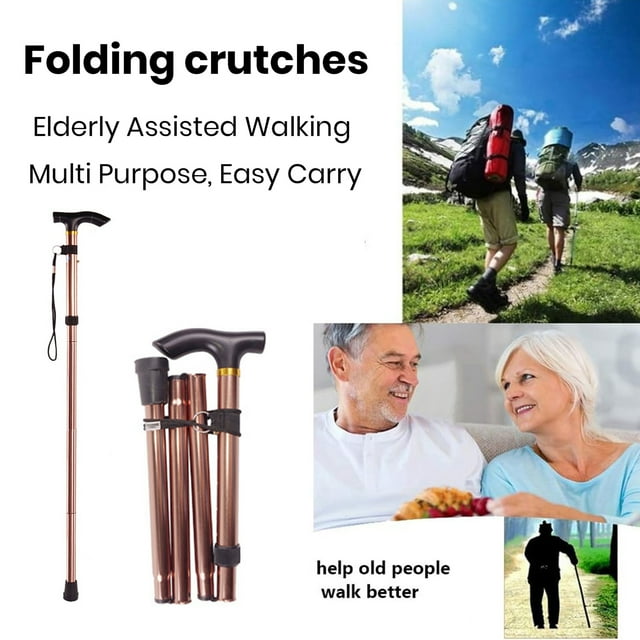 Ettsollp Retractable Walking Stick Ultralight Collapsible Trekking Pole ...