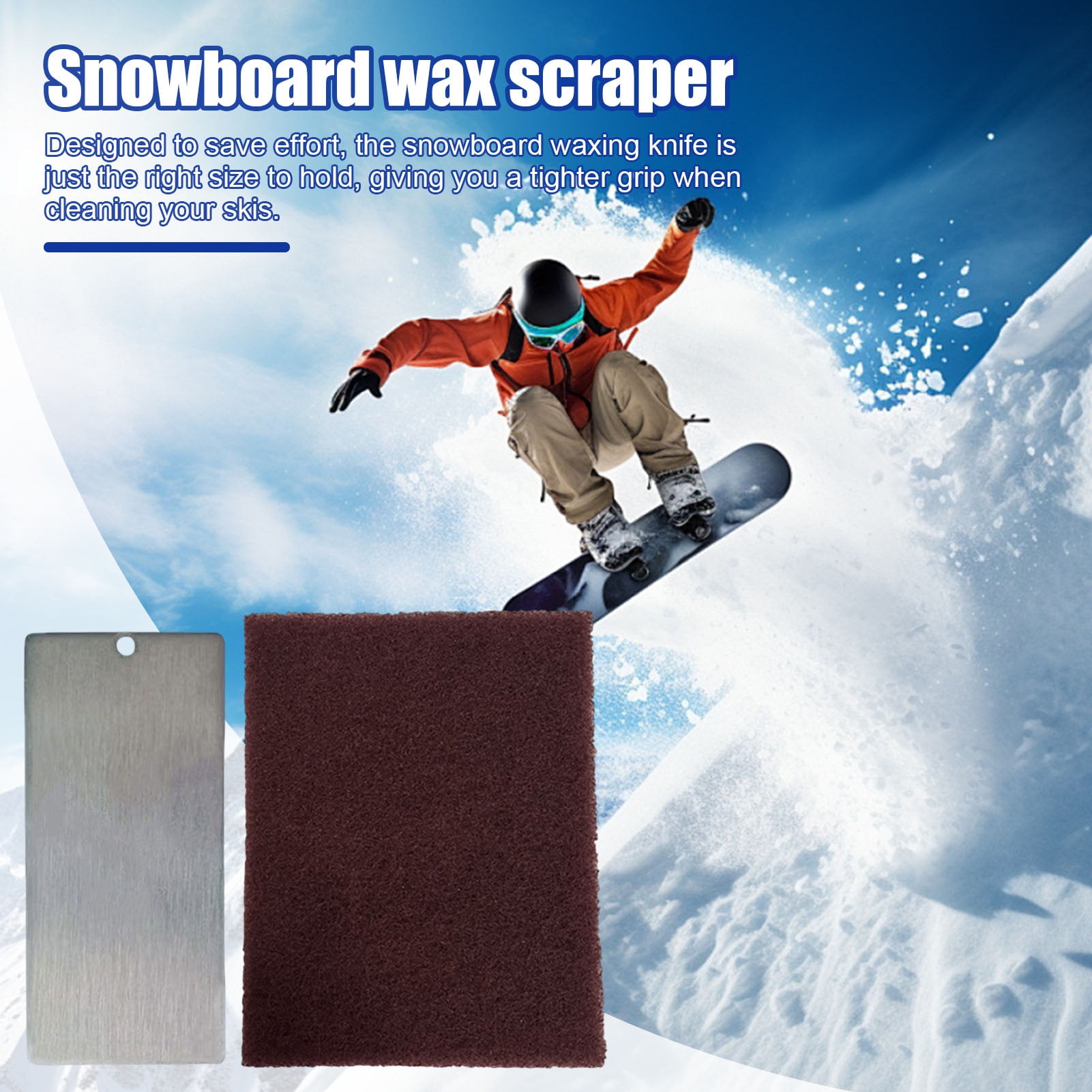 Ettsollp Ski Wax Scraper Heavy-Duty Metal Snowboard Waxing Tool with ...