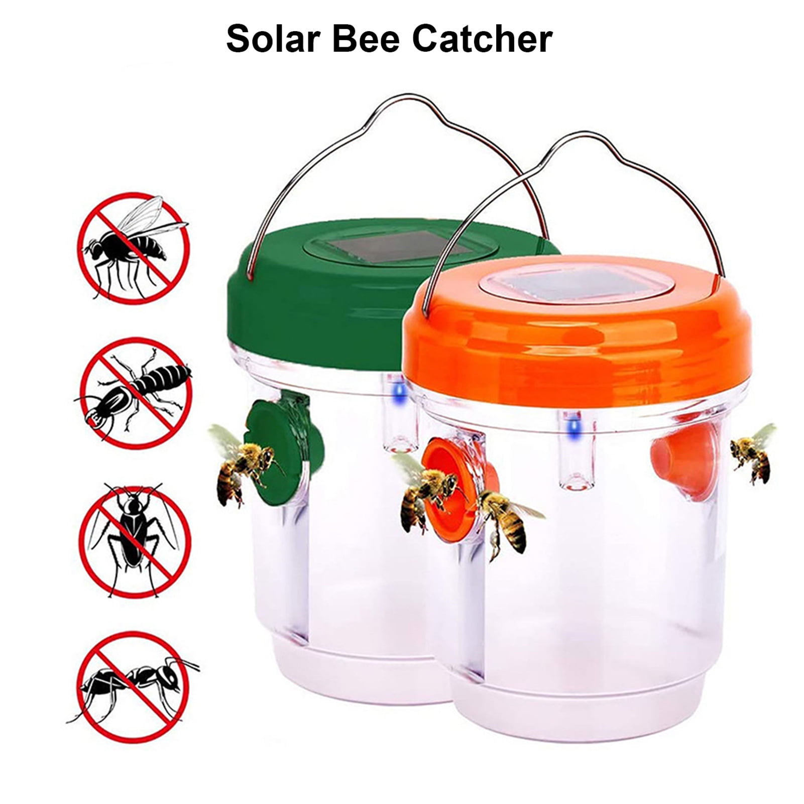 Ettsollp Solar Wasp Trap Outdoor Hanging Carpenter Bee Traps Reusable ...