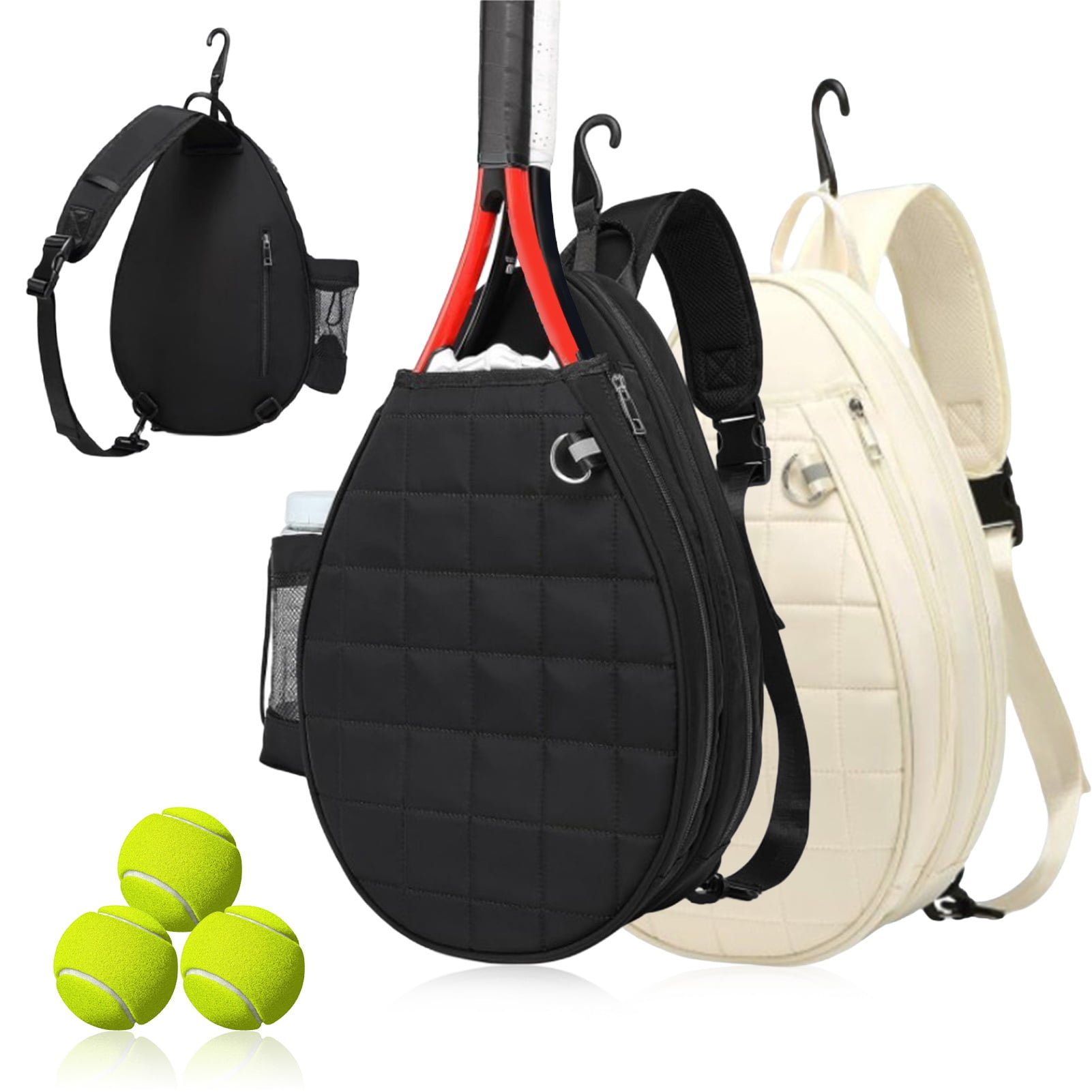 Ettsollp Tennis Racket Bag for Travel Large Capacity Holds 2 Racquets ...