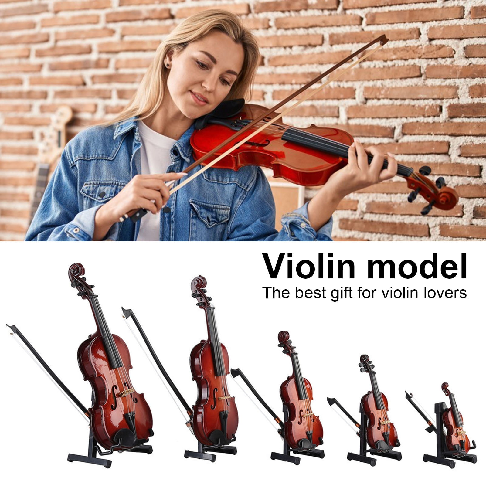 Ettsollp Tiny Violin Keychain with Sound Mini Violin Toy Set Plays Sad ...
