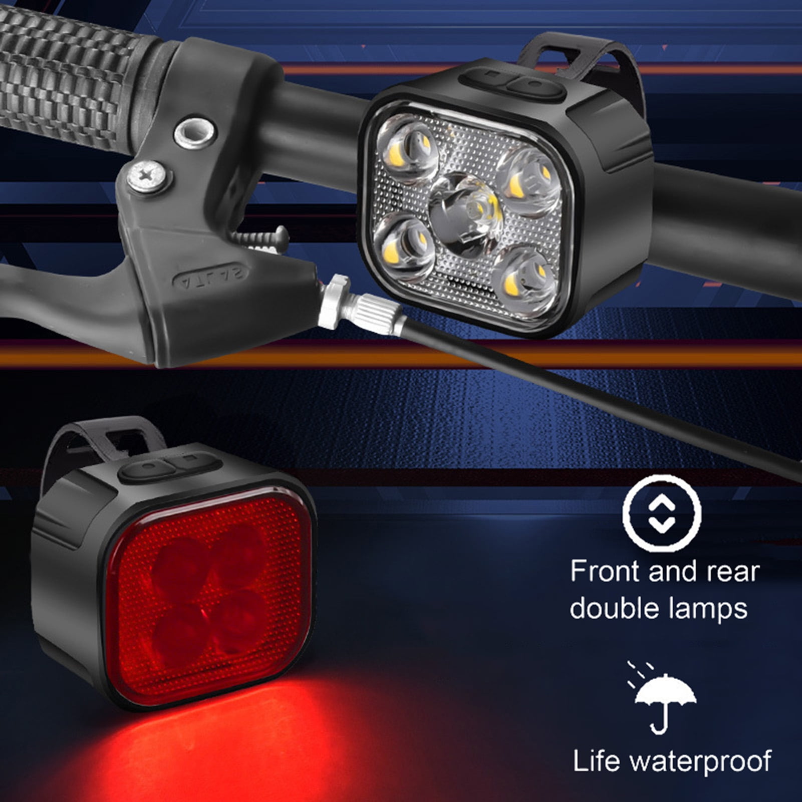 Ettsollp Ultra Bright Bike Light High Lumens Waterproof Rechargeable ...