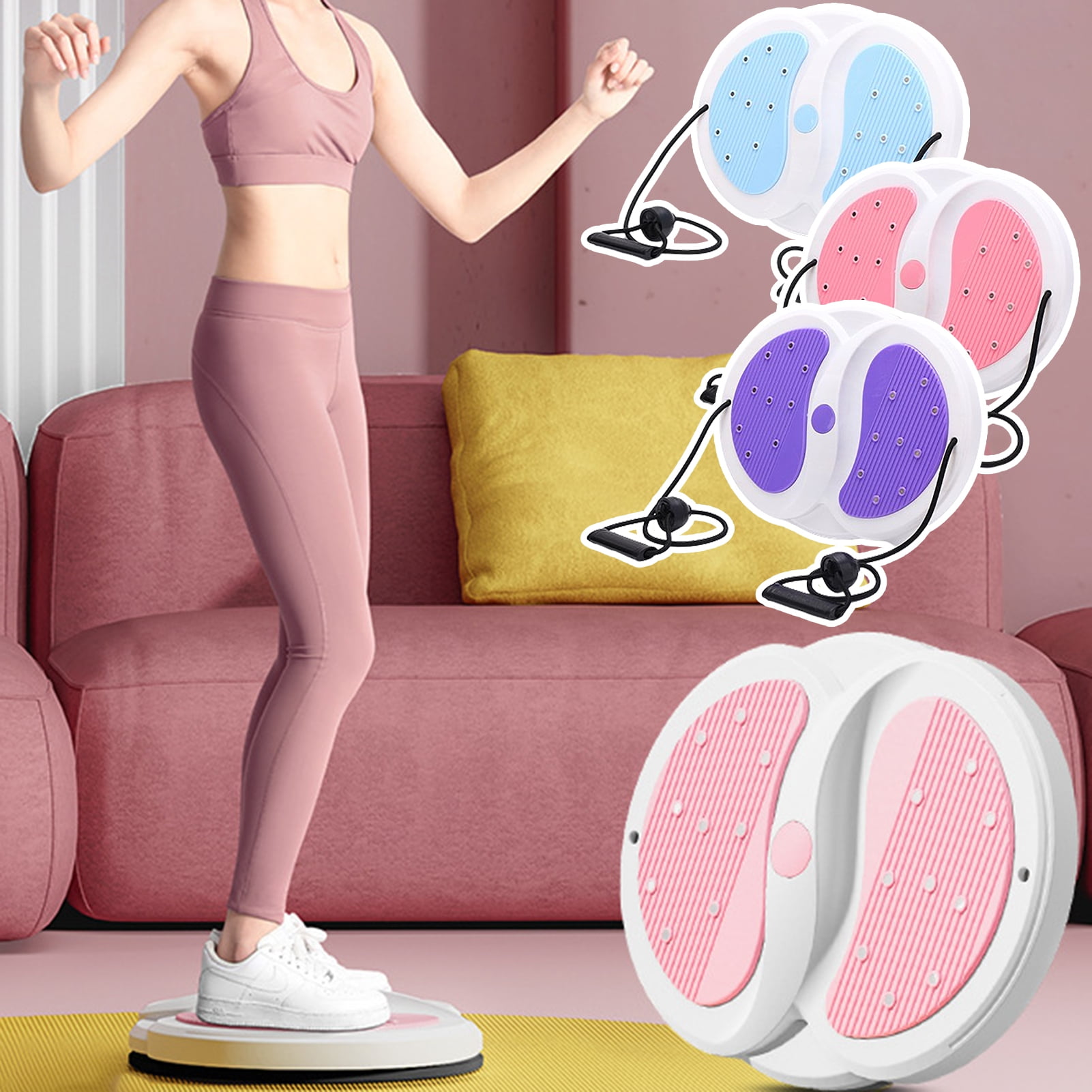 Ettsollp Waist Twist Board with Resistance Rope Home Gym Foot Massager ...