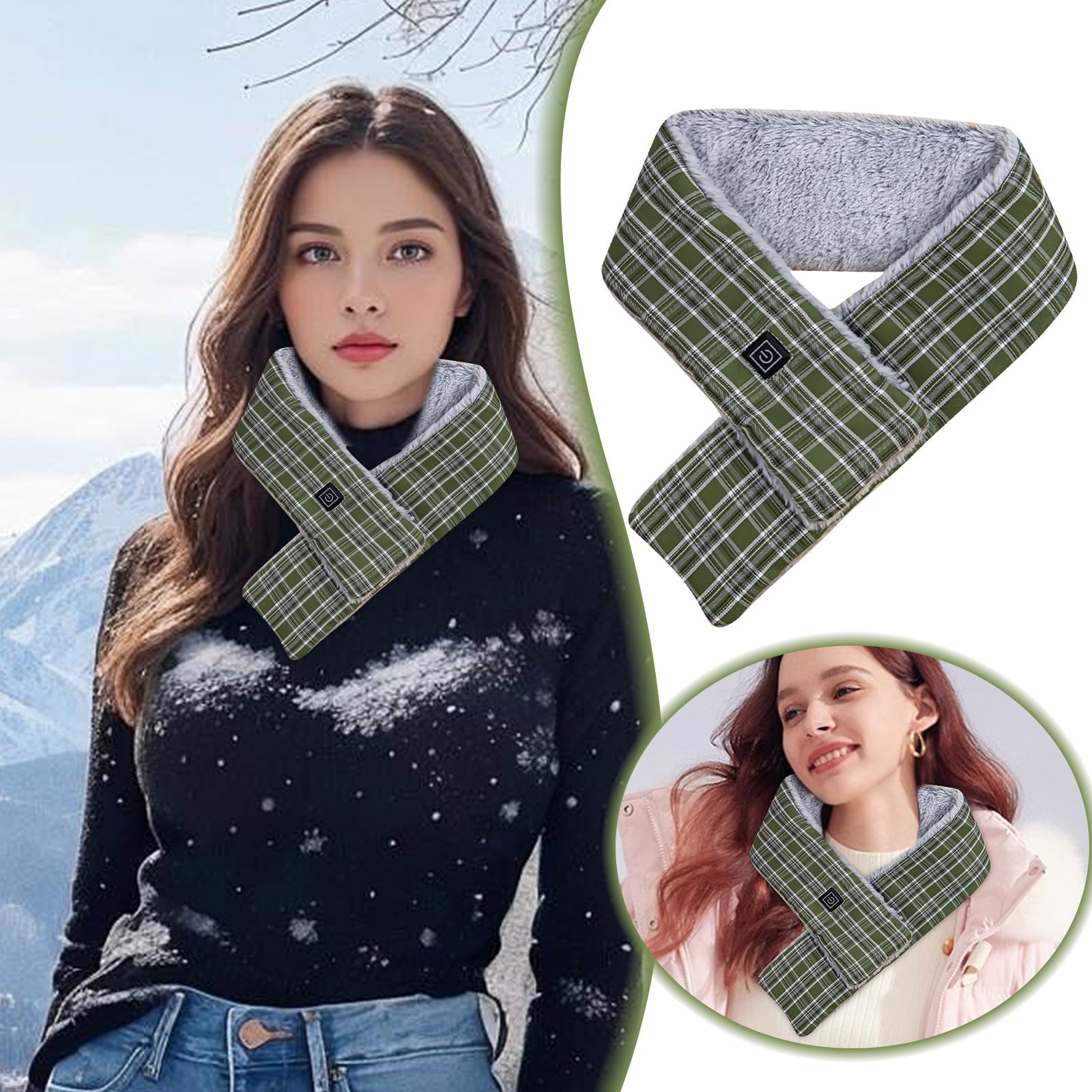 Etuzhy Heated Neck Warmer Adjustable Thermal Scarf For Cold Weather USB ...