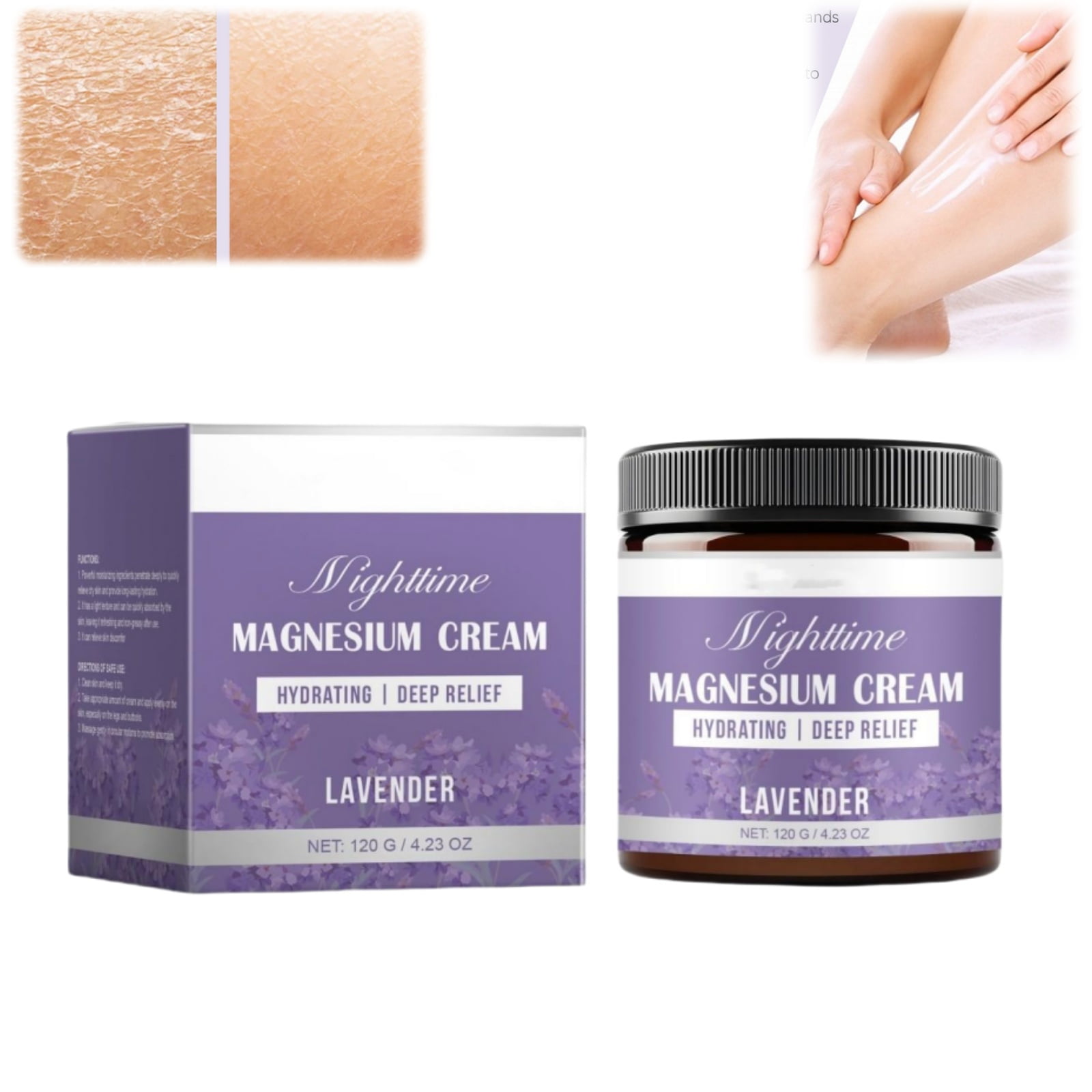 Etuzhy Magnesium Lotion, Nighttime Magnesium Cream, Apply to Legs, Arms ...