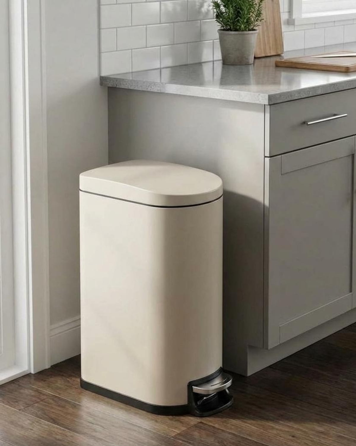 EuKer 2.6 Gal Slim Trash Can, Metal Garbage Can with Removable Inner ...