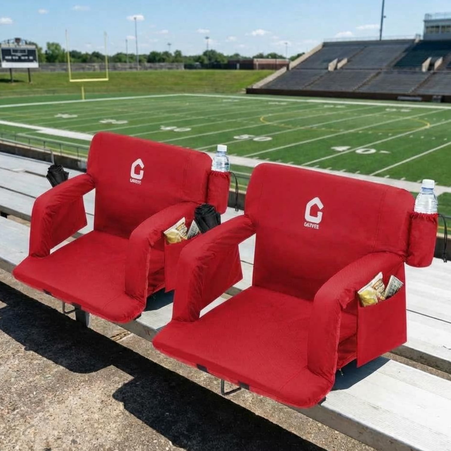 EuKer 2 Pack Stadium Seats for Bleachers, 20.5" Portable Folding ...