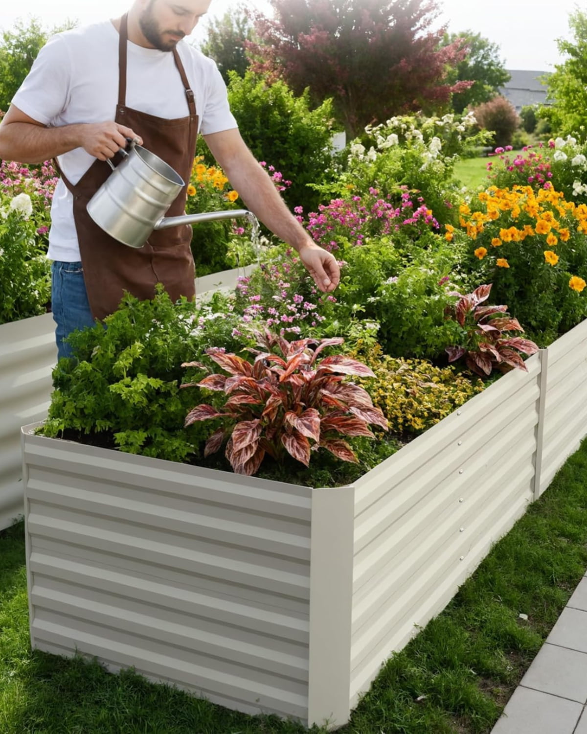 EuKer 2Pack Raised Planter Boxes Outdoor, 6x3x2ft Raised Flower Beds ...