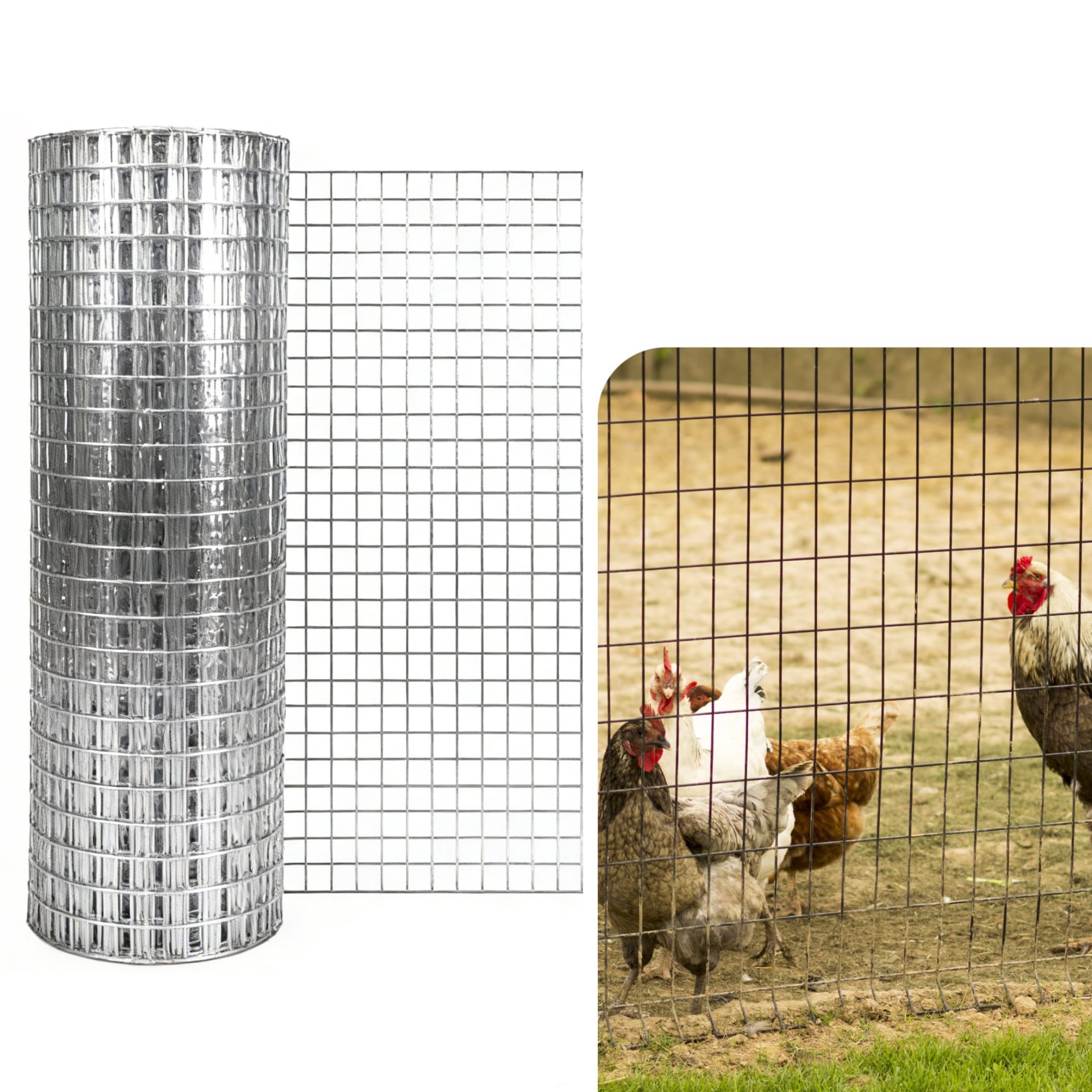 EuKer Chicken Wire Fencing, 36 in x 50 ft Wire Mesh Roll for Chicken ...