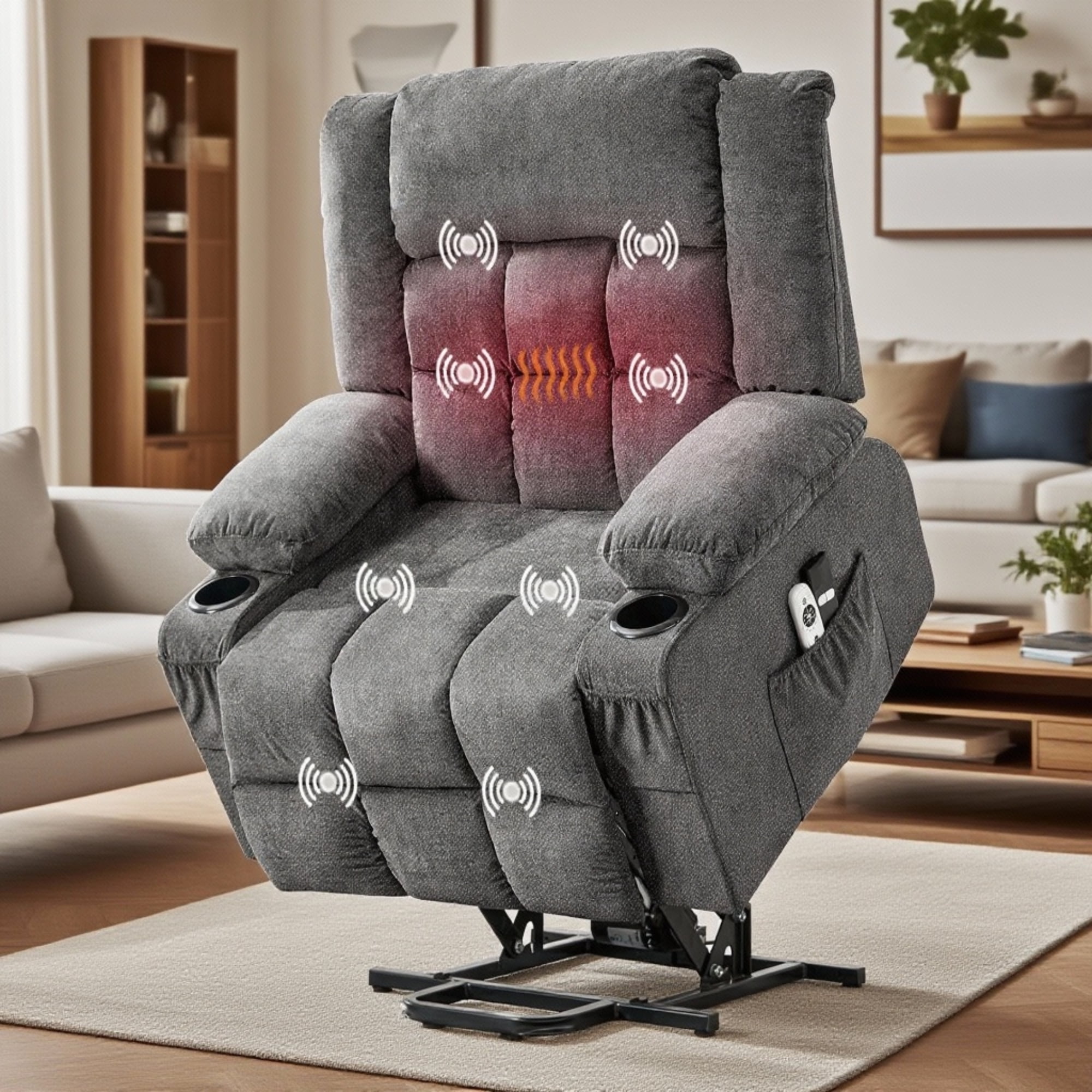 EuKer Electric Lift Chair for Elderly, Extra Wide Lift Recline with ...