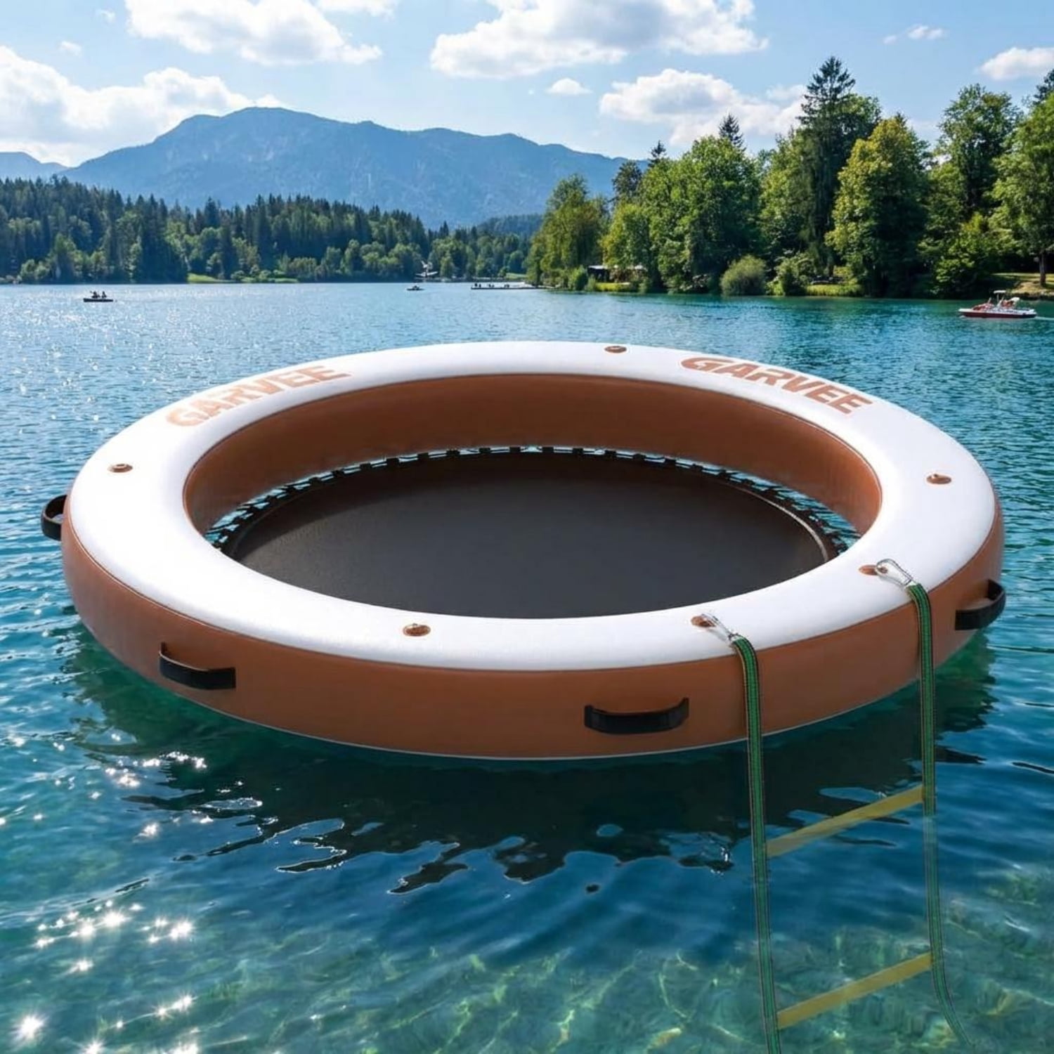 EuKer Inflatable Floating Island 8ft x 8ft, Portable Water Dock for ...