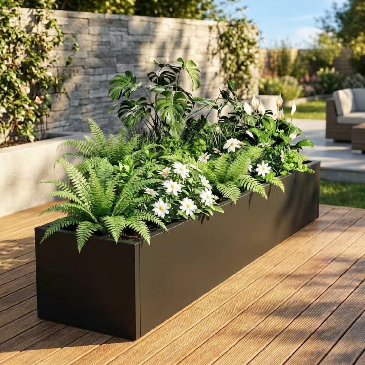 EuKer Metal Planter Outdoor, 68" x 18" Above Ground Garden Box for ...