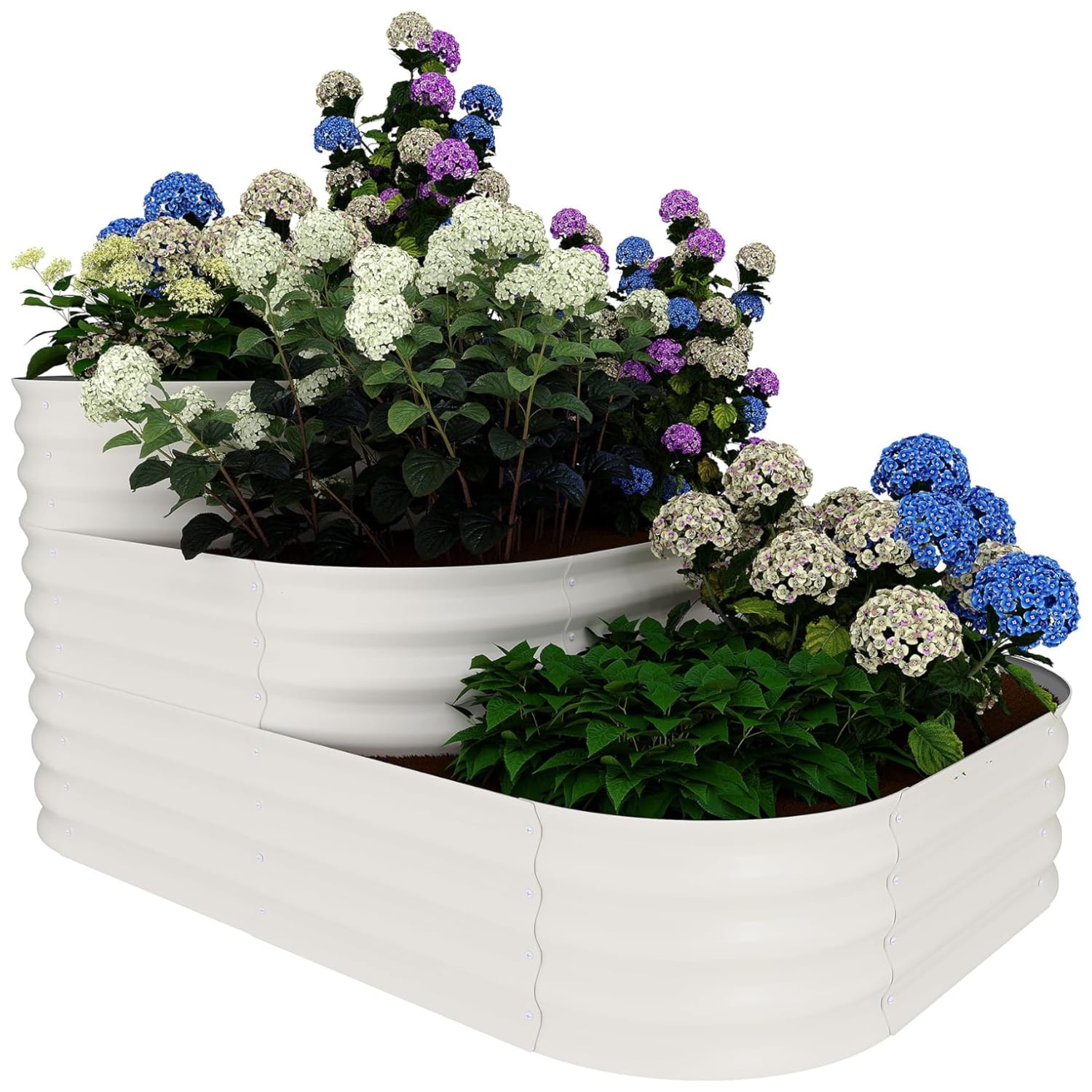 EuKer Metal Raised Flower Bed, 3 Tier Garden Planter with Safety Edging ...