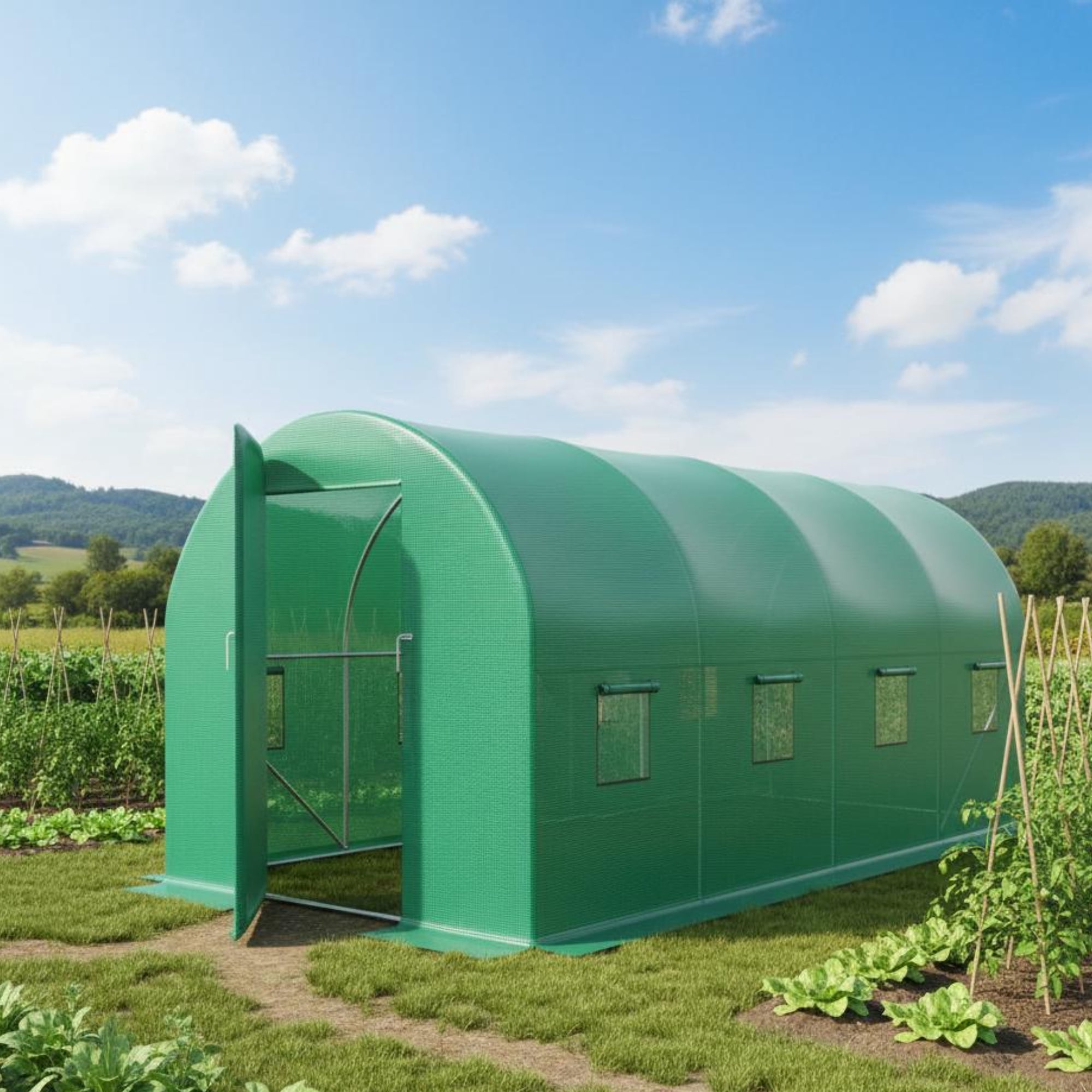 EuKer Tunnel Greenhouse, 6.5 ft x 15 ft x 6.5 ft Heavy-Duty Walk-In ...