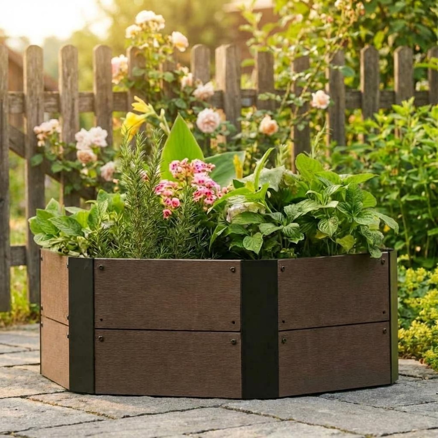 EuKer Vegetable Planter, 28.35" Hexagon Above Ground Garden Box with ...