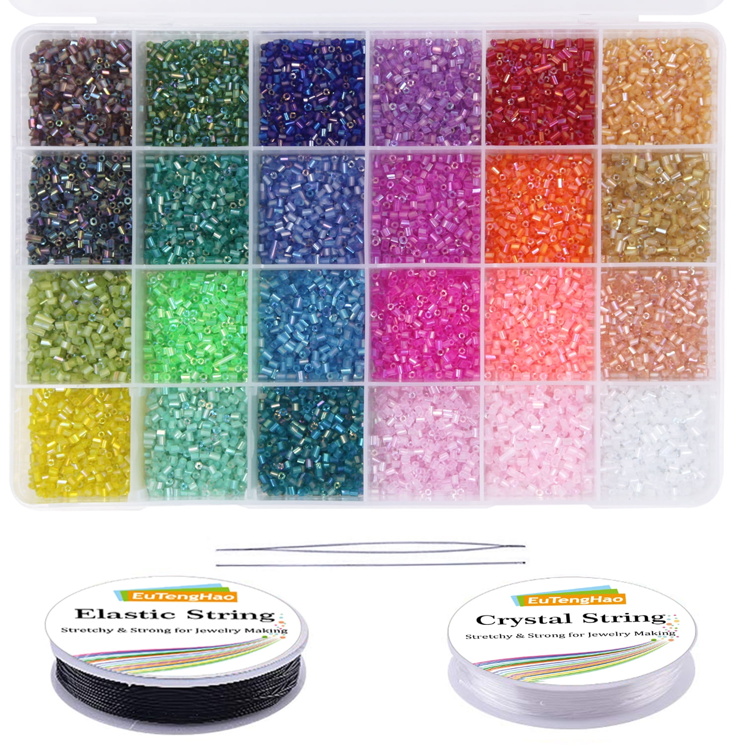 EuTengHao 14400pcs Jewelry Set, Glass Seed Beads Kit, Pearls & Tube ...