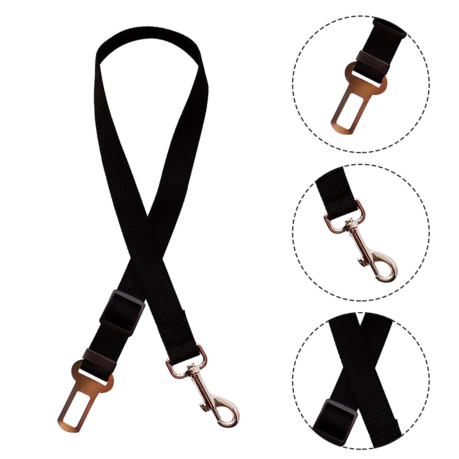 Euaioeiu Adjustable Dog Car Seat Belt Harness with Retractable Lead ...