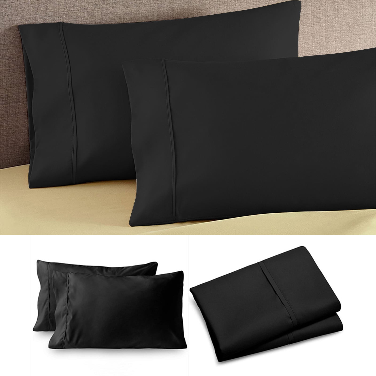 Euaioeiu Brushed Microfiber Pillowcases, Soft Breathable Luxury Bedding ...