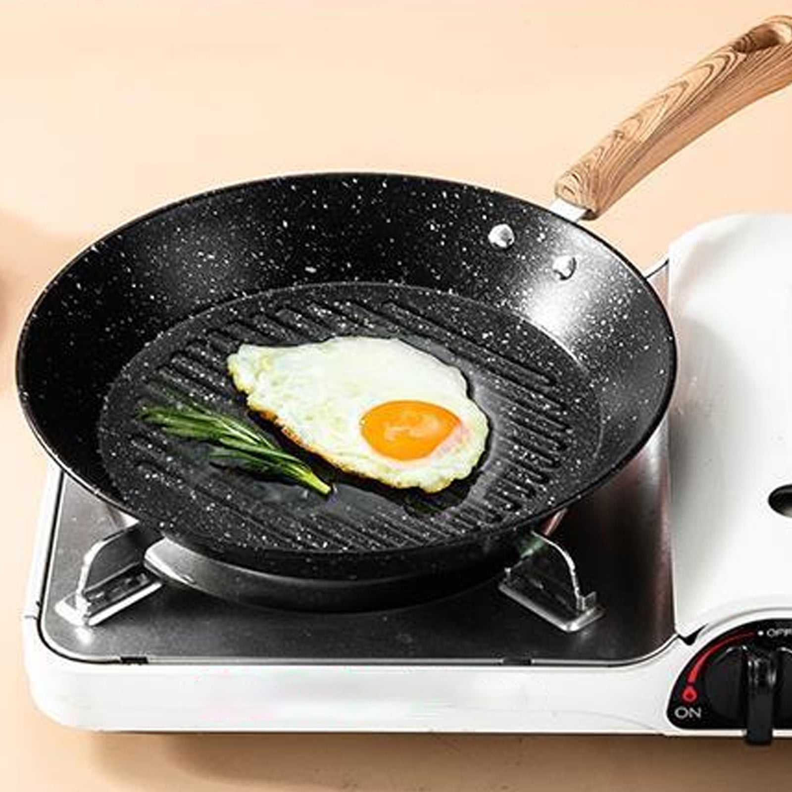 Euaioeiu Cast Iron Skillet Long Handle Camping Cookware Heavy Duty Pre ...