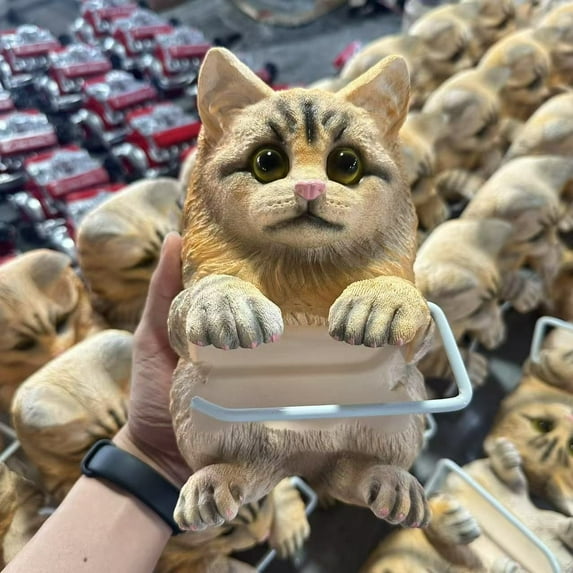Euaioeiu Cat Toilet Paper Holder Wall Mount, Cute Decorative Bathroom ...