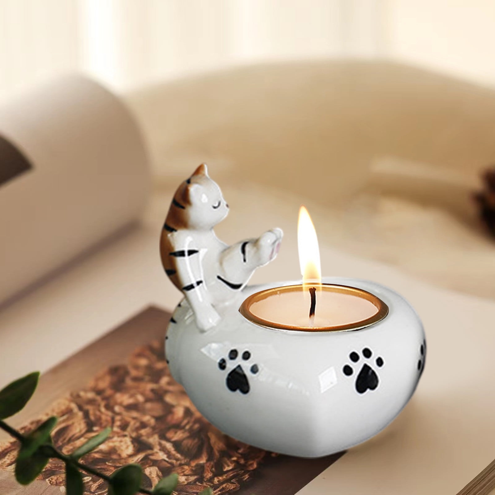 Euaioeiu Ceramic Candle Holders for Home Decor, Aromatherapy Candle Cup ...