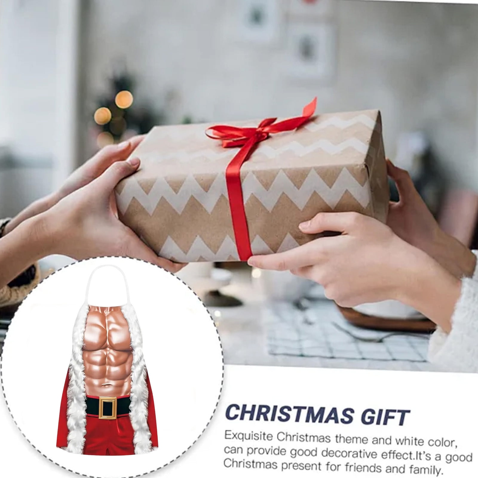 Euaioeiu Christmas Apron for Couples, Adjustable Kitchen Apron with ...