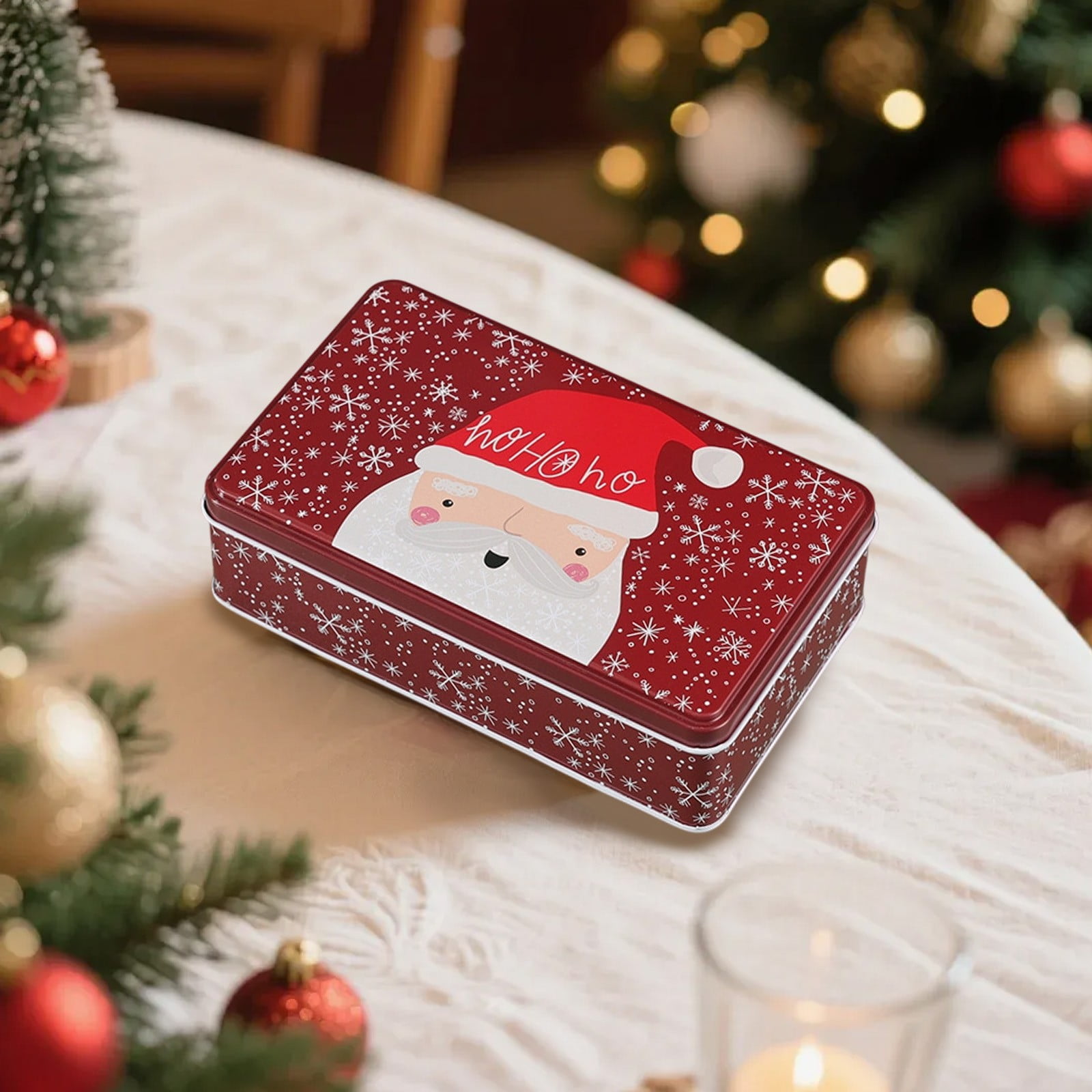 Euaioeiu Christmas Cookie Tin Box,Holiday Metal Storage Container with ...